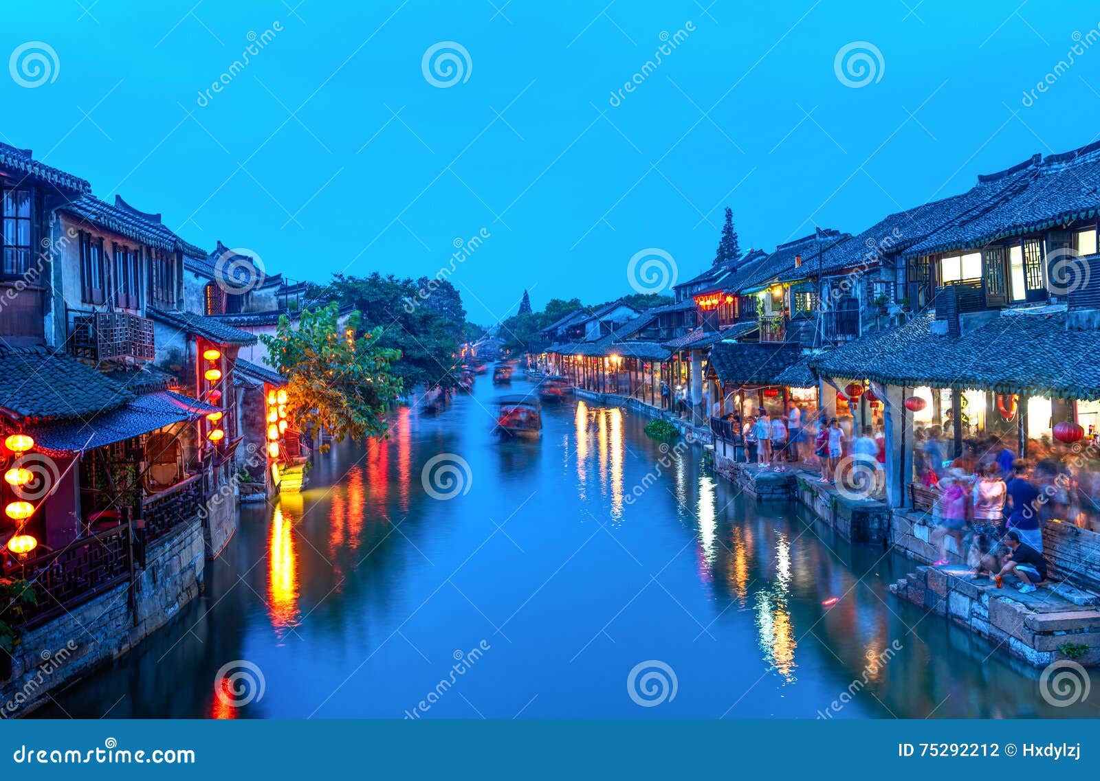 Xi Tang Ancient Town in the Night Editorial Photography - Image of ...