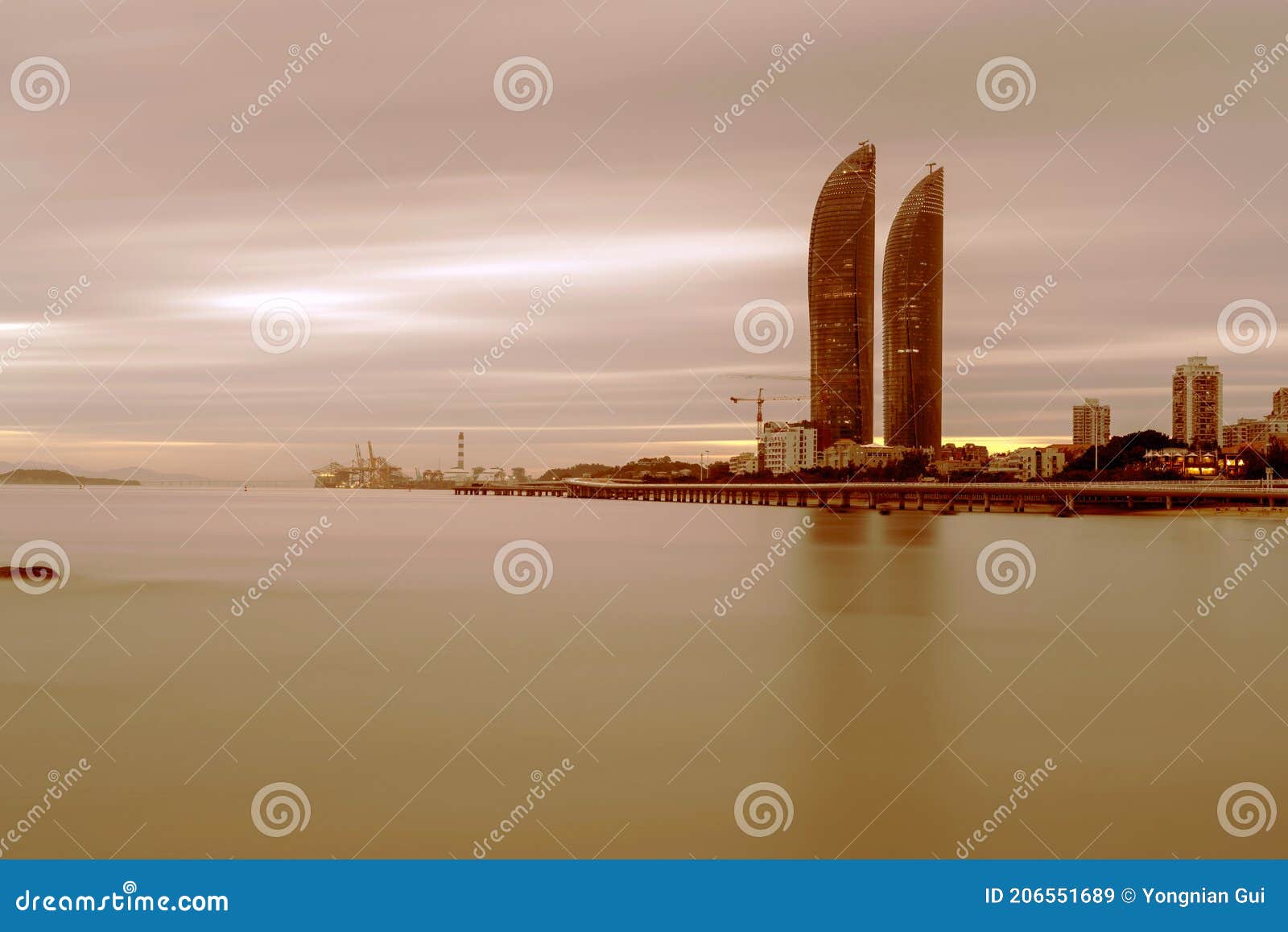 Night View of Urban Buildings in Siming District, Xiamen, Fujian, China ...