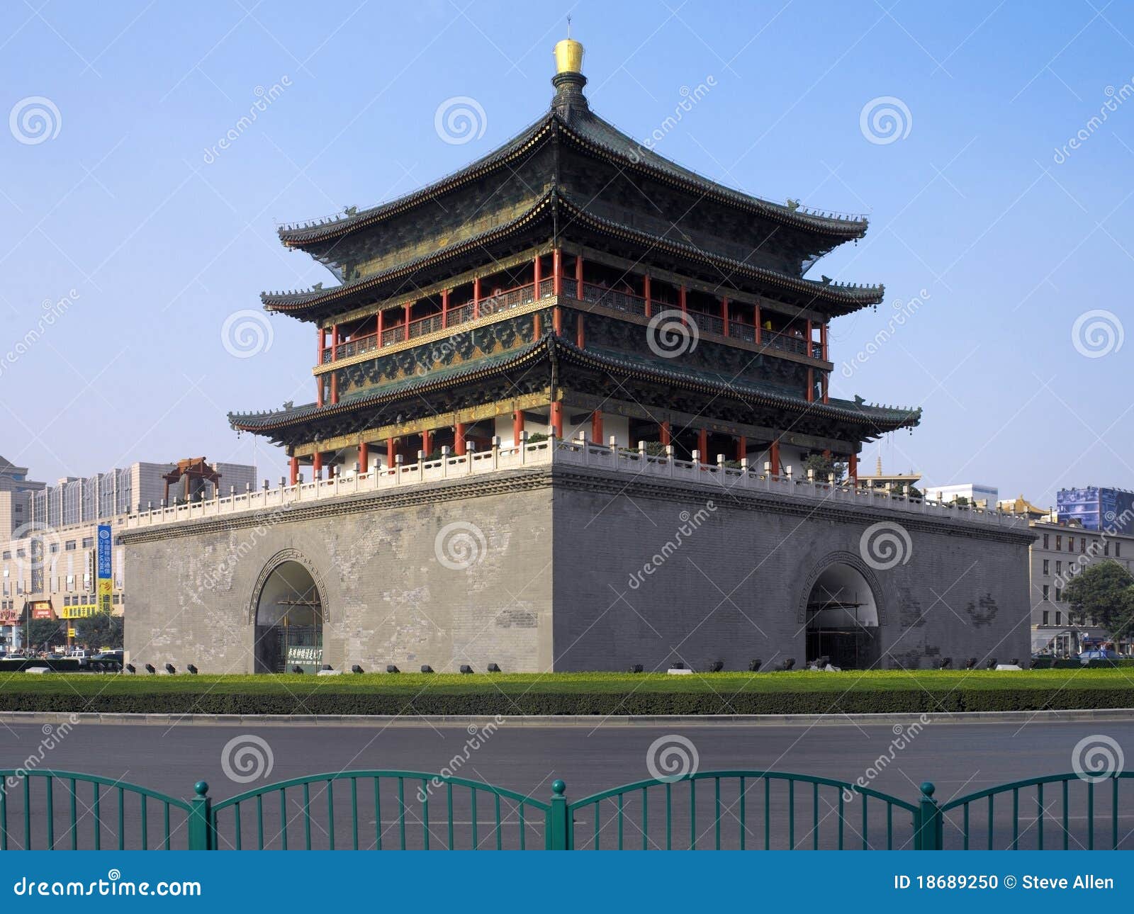Xian Bell Tower - China editorial image. Image of shaaxi - 18689250