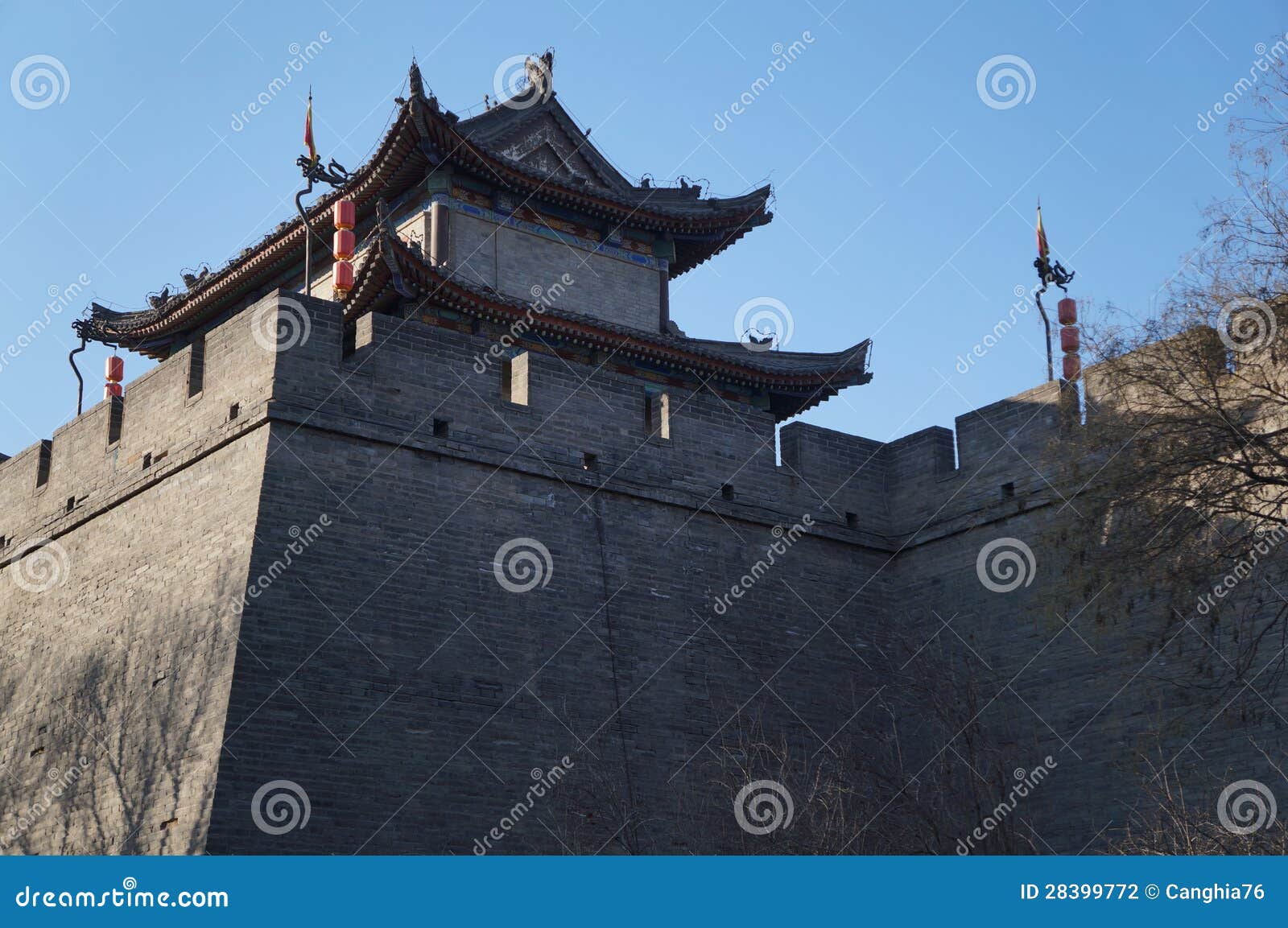 Xian China ancient towers stock photo. Image of china - 28399772