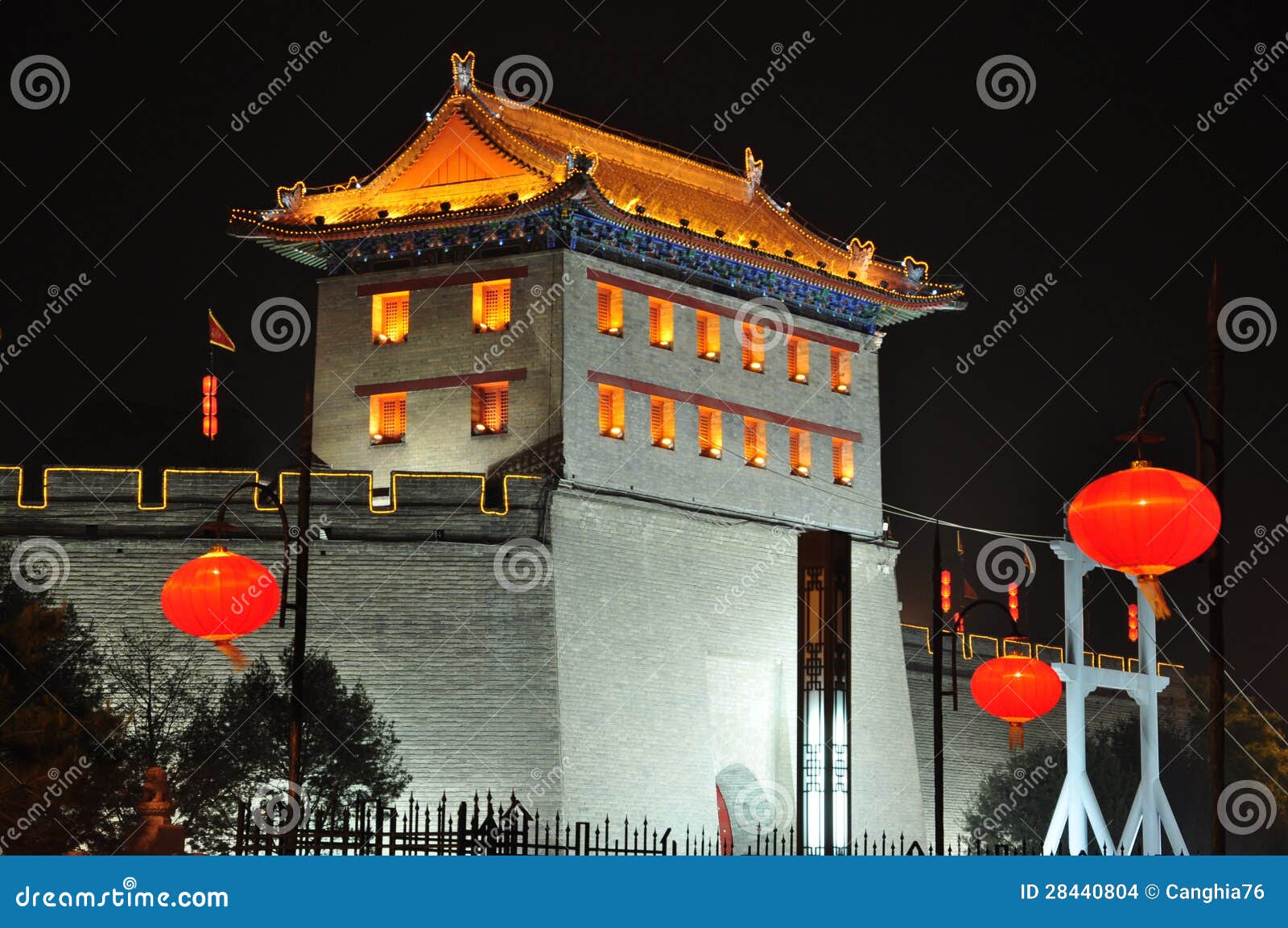 Xian China ancient towers stock photo. Image of culture - 28440804