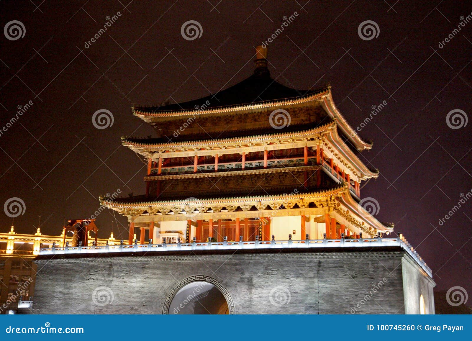XiAn at Night editorial image. Image of 2008, bell, night - 100745260