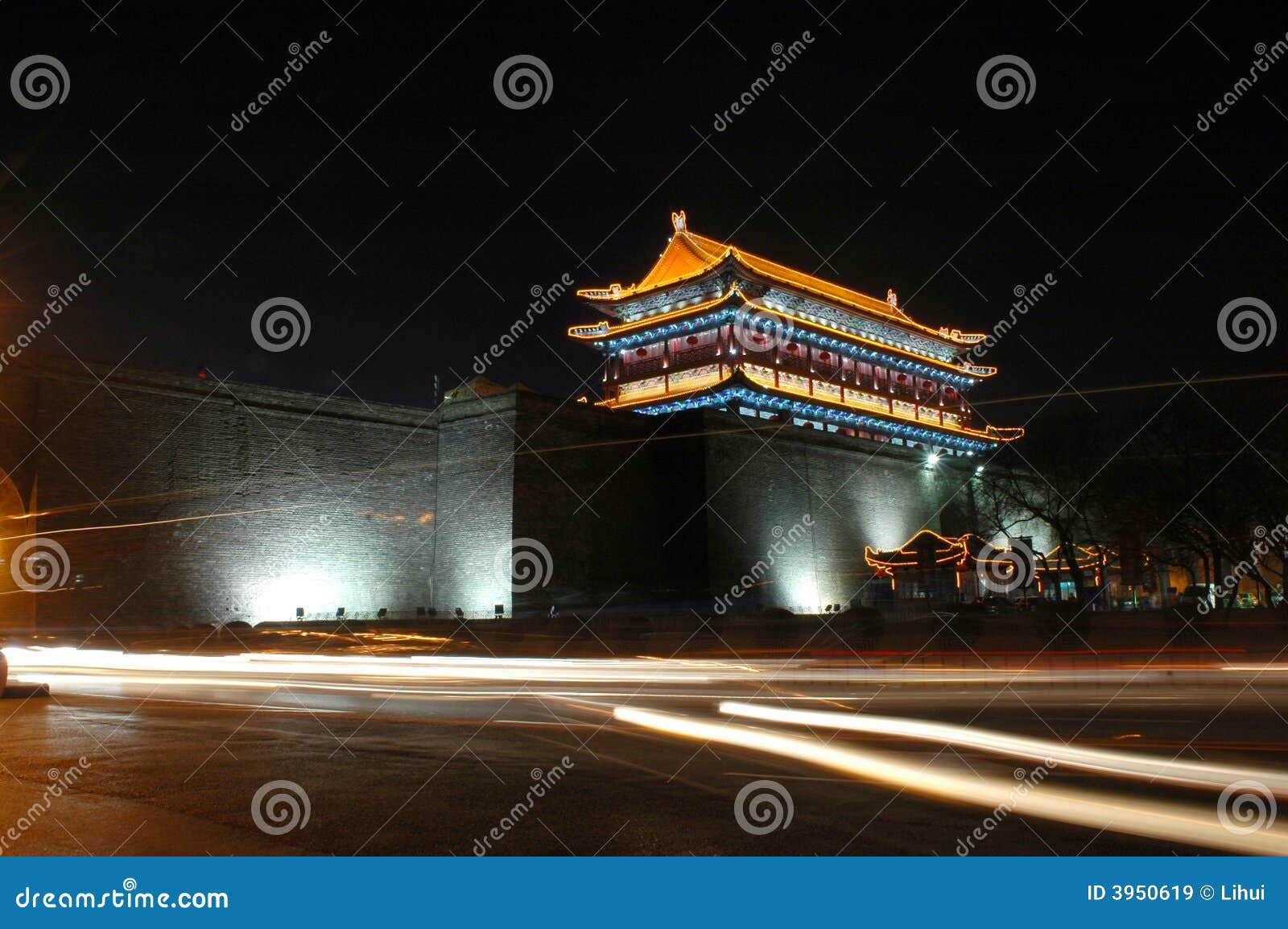 Xian south gate stock image. Image of asia, colorful, gate - 3950619