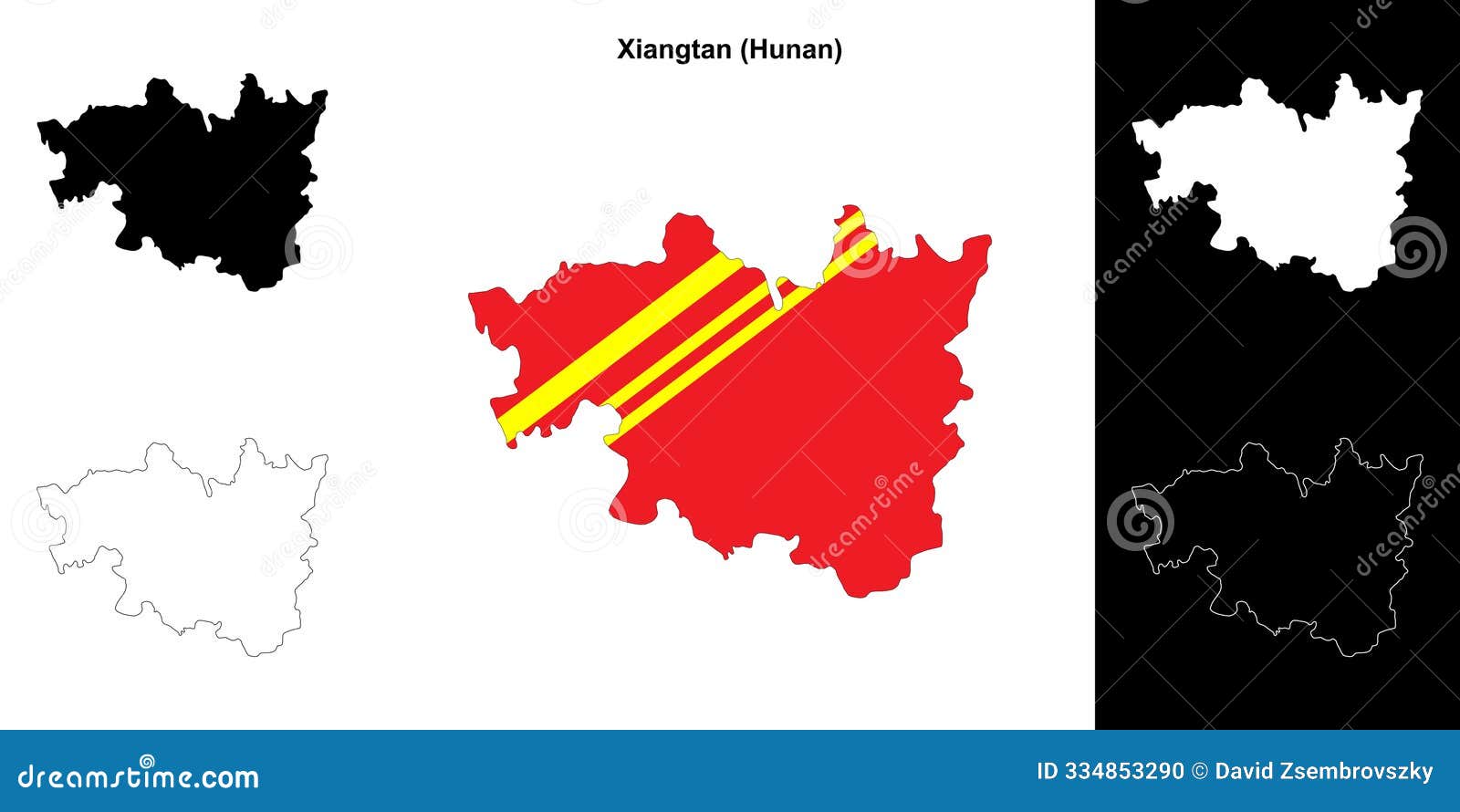 Xiangtan outline map stock illustration. Illustration of silhouette ...