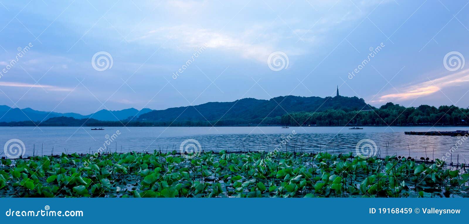 Xihu evening stock image. Image of famous, background - 19168459