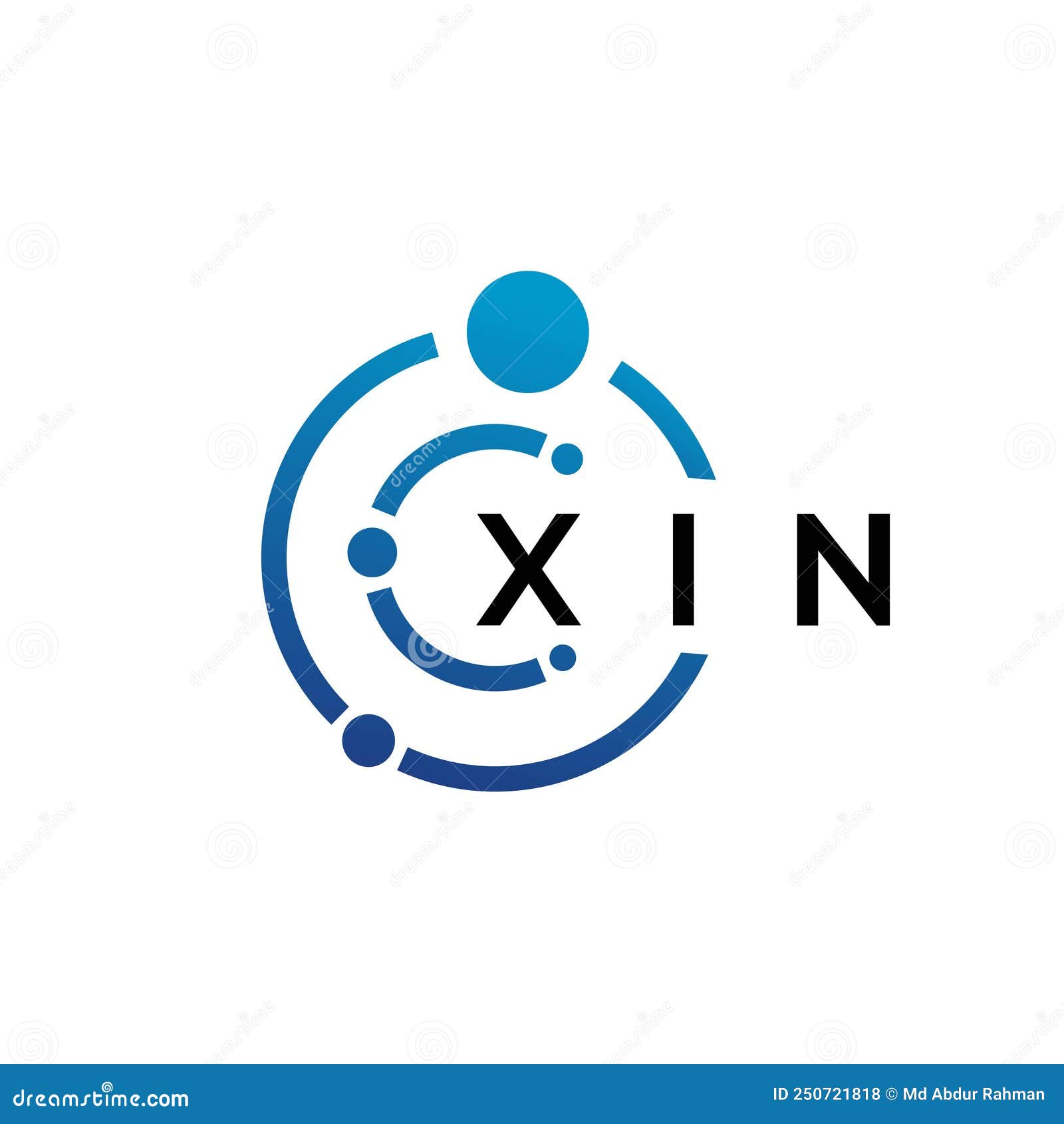 XIN Letter Technology Logo Design on White Background. XIN Creative ...