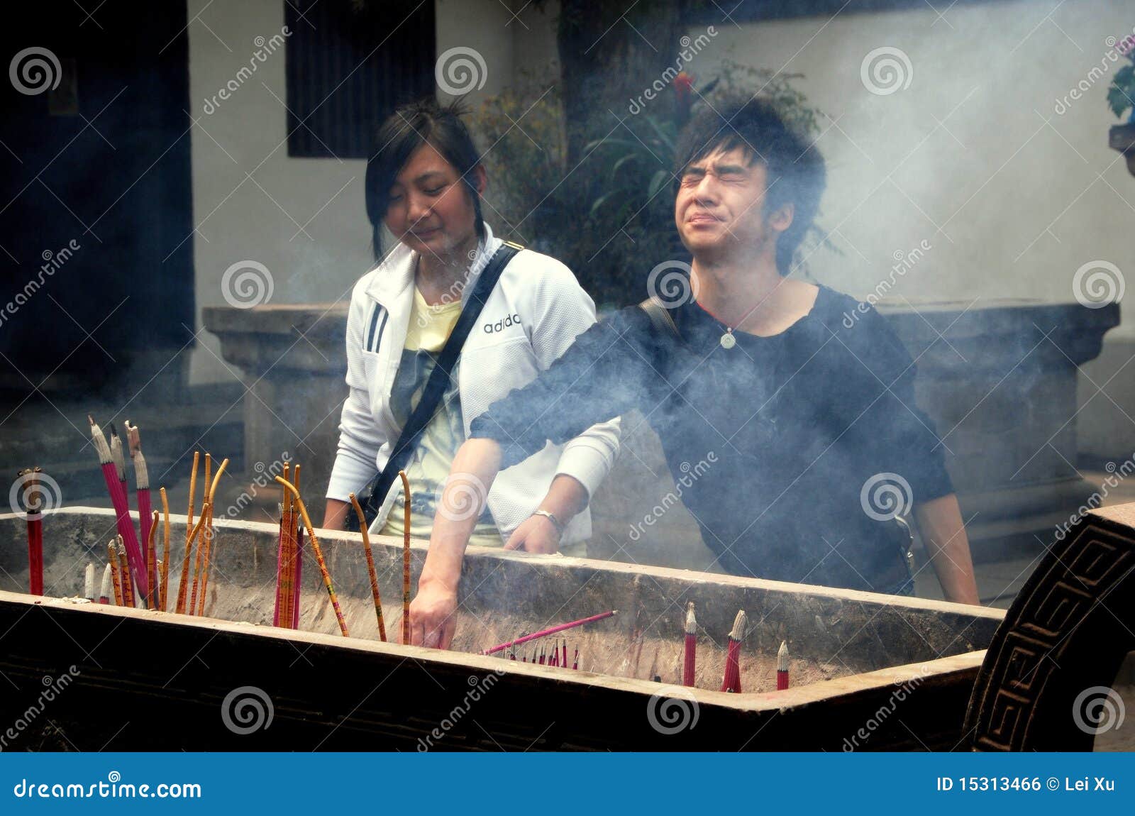Xindu, China: Burning Incense at Temple Editorial Photo - Image of ...