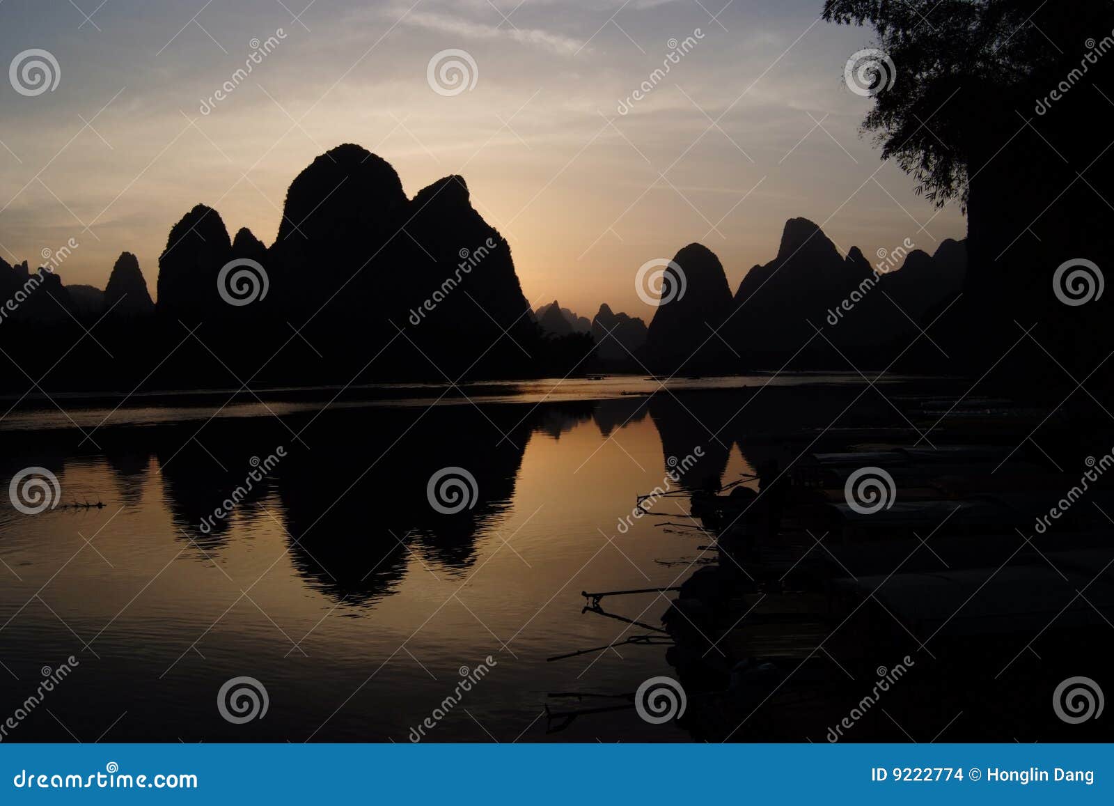 Xing ping Sunset stock photo. Image of guilin, landscape - 9222774