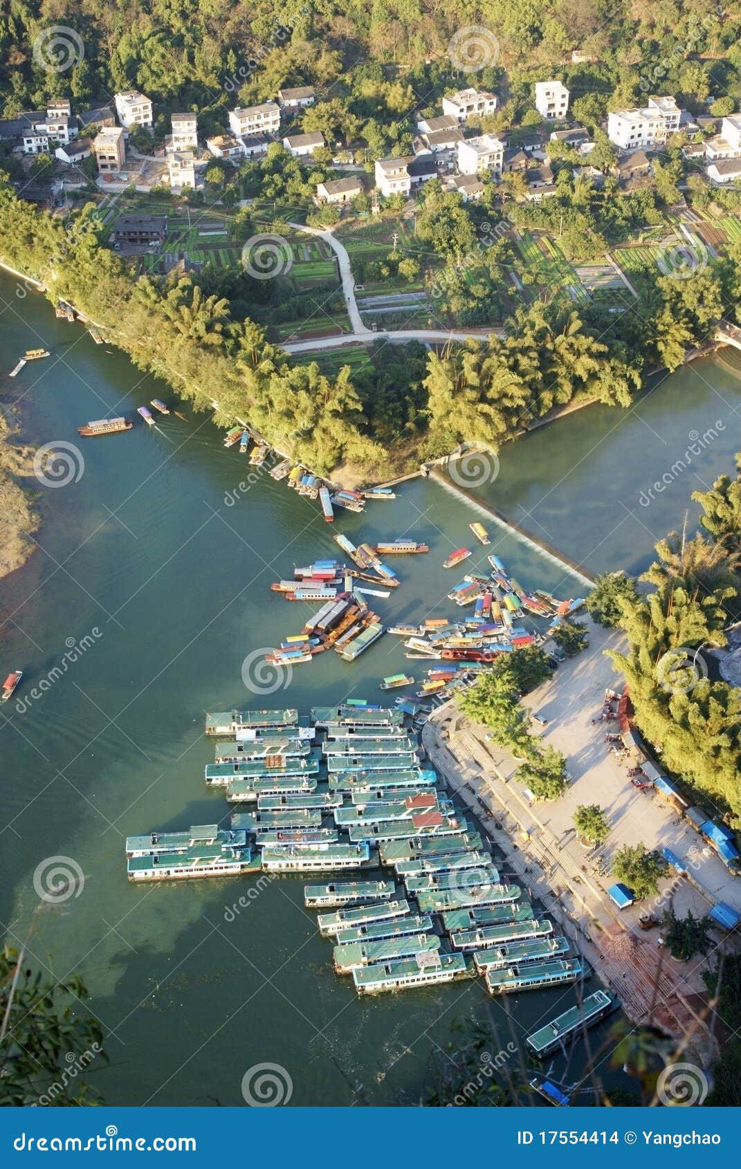 Xingping Village Guilin China Stock Photo - Image of overlook, pier ...
