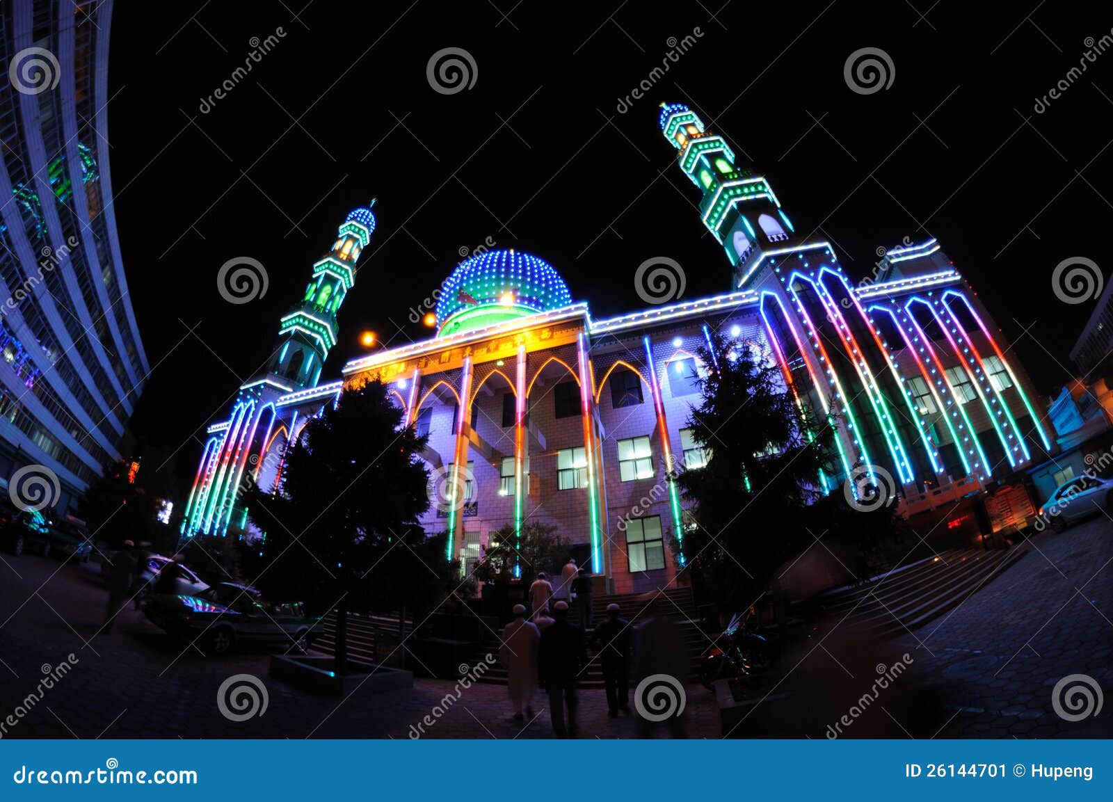Xining Dongguan Mosque at Night Editorial Photo - Image of ethnic ...