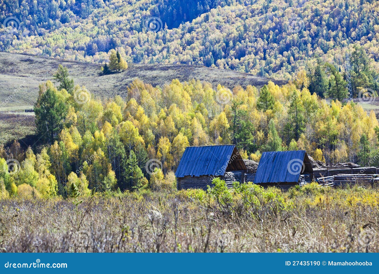 Xinjiang, China: Huts in the Mountains Stock Photo - Image of rural ...