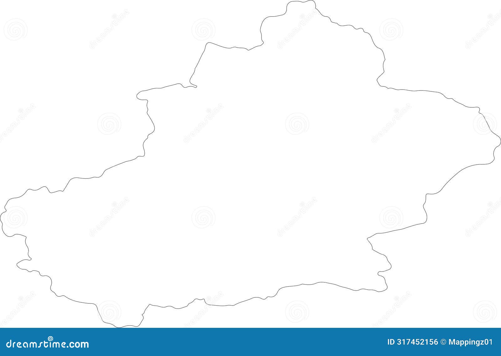 Xinjiang China outline map stock vector. Illustration of region - 317452156