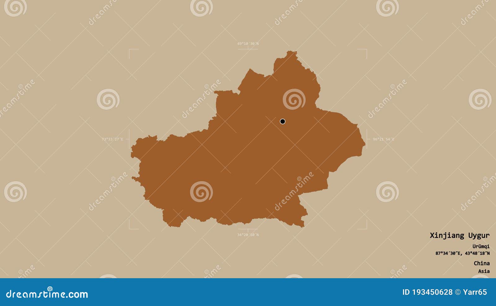 Xinjiang Uygur - China. Bounding Box. Pattern Stock Illustration ...