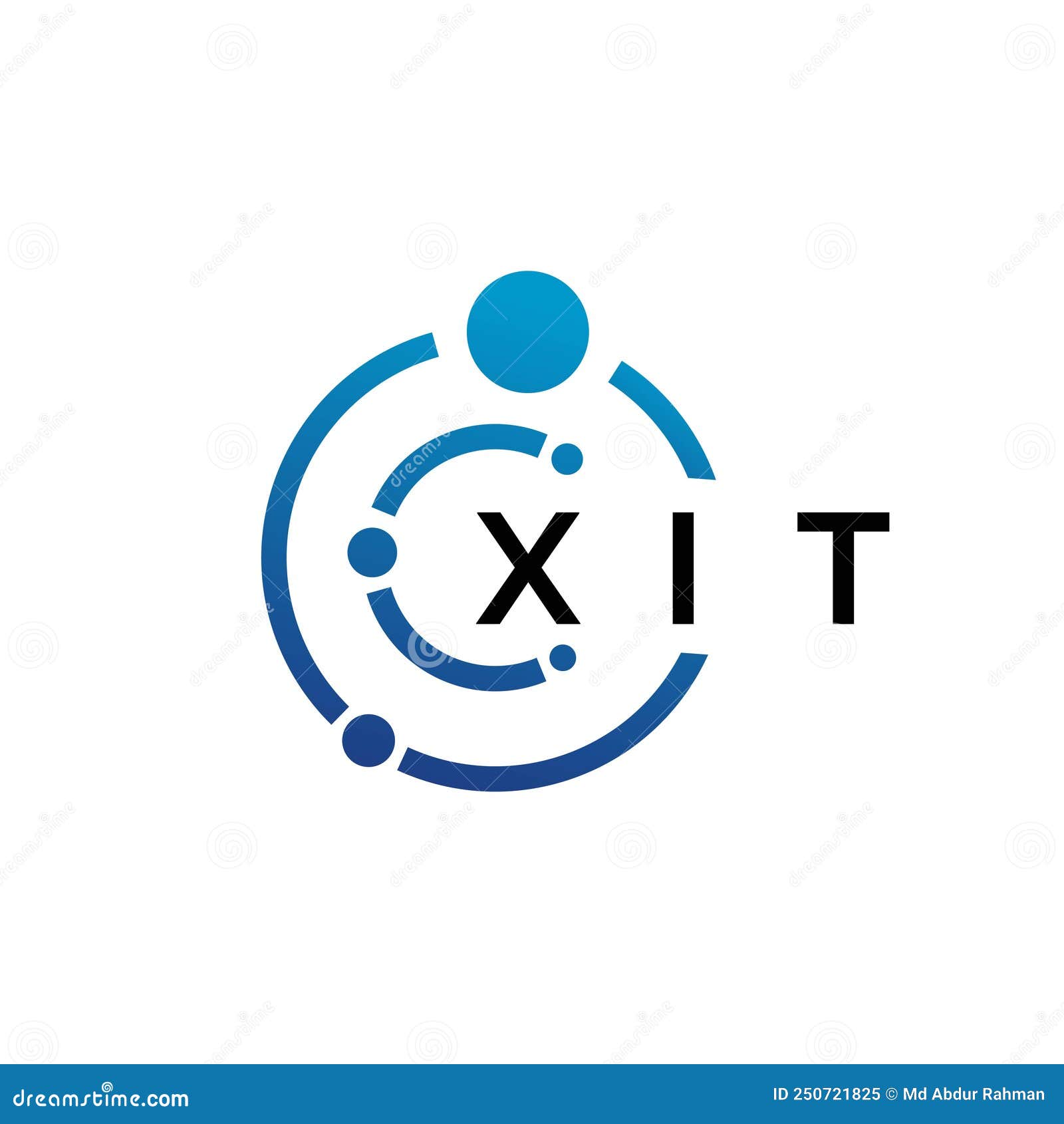 XIT Letter Technology Logo Design on White Background. XIT Creative ...