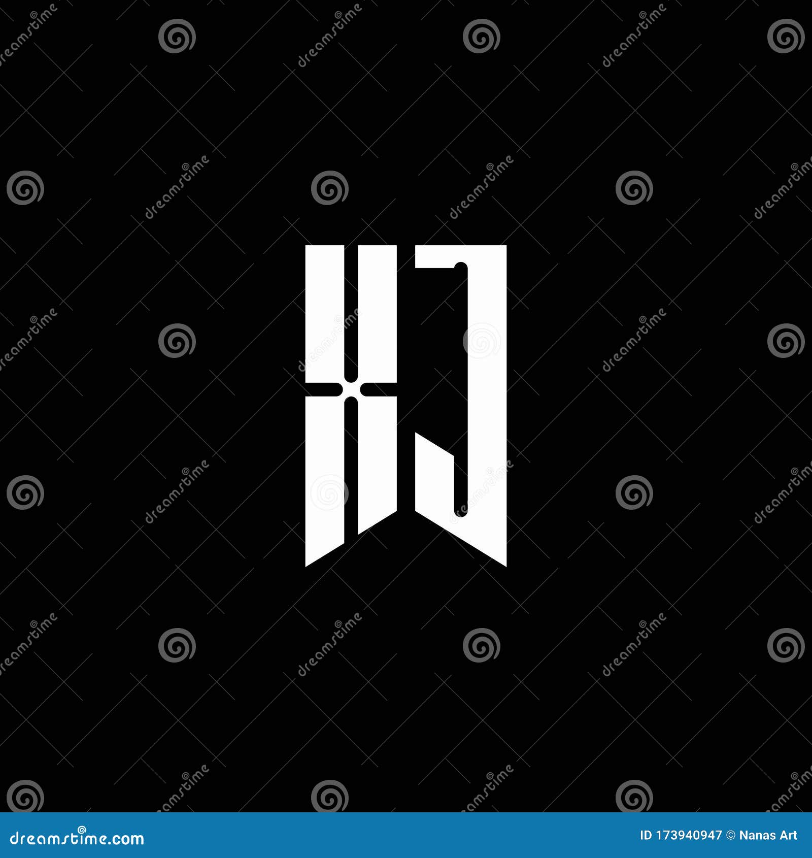 XJ Logo Monogram with Emblem Style Isolated on Black Background Stock ...