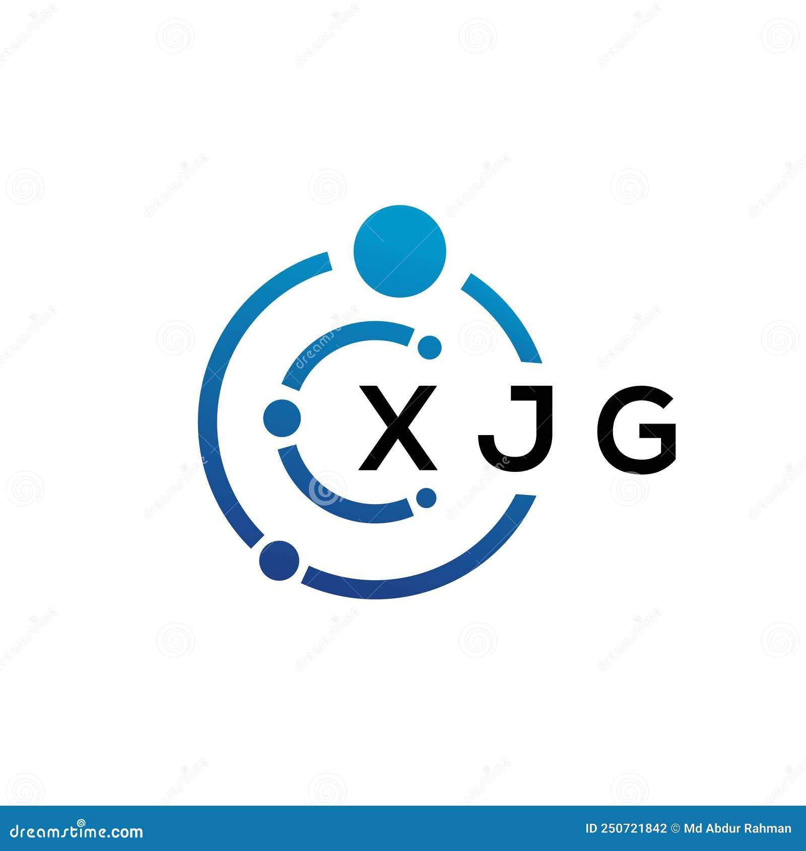 XJG Letter Technology Logo Design on White Background. XJG Creative ...