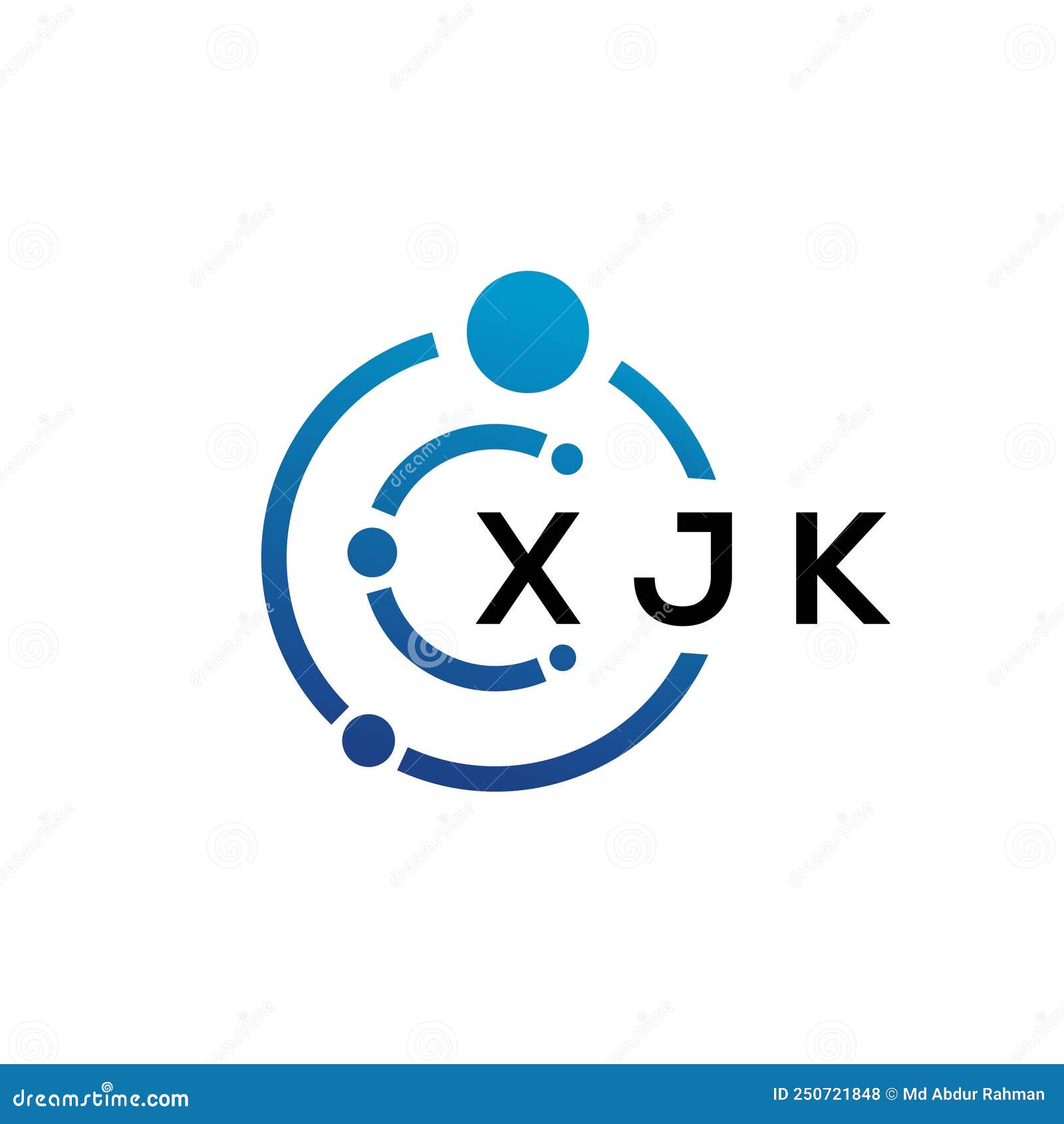 XJK Letter Technology Logo Design on White Background. XJK Creative Initials Letter it Logo ...