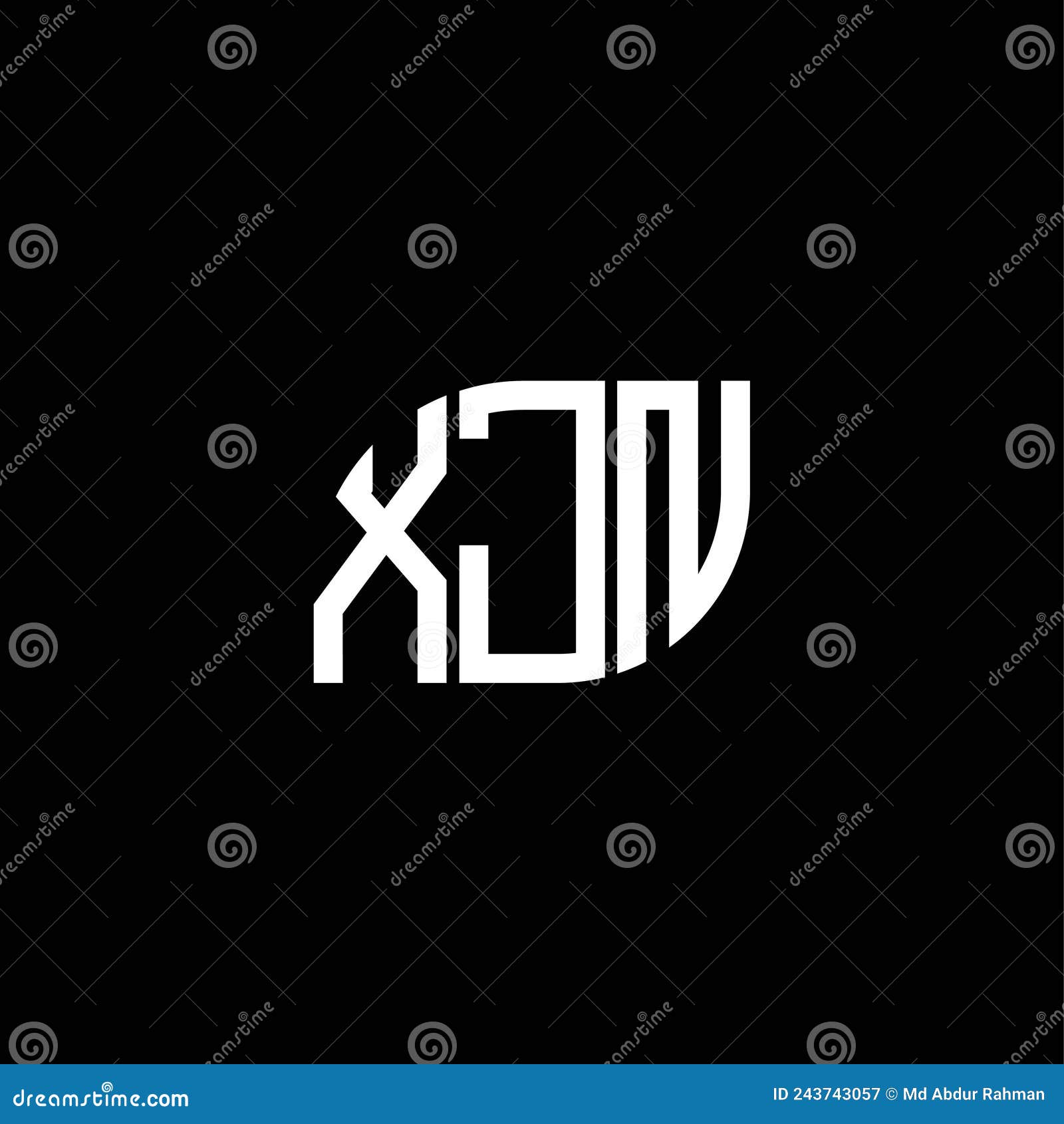 XJN Letter Logo Design on Black Background. XJN Creative Initials ...
