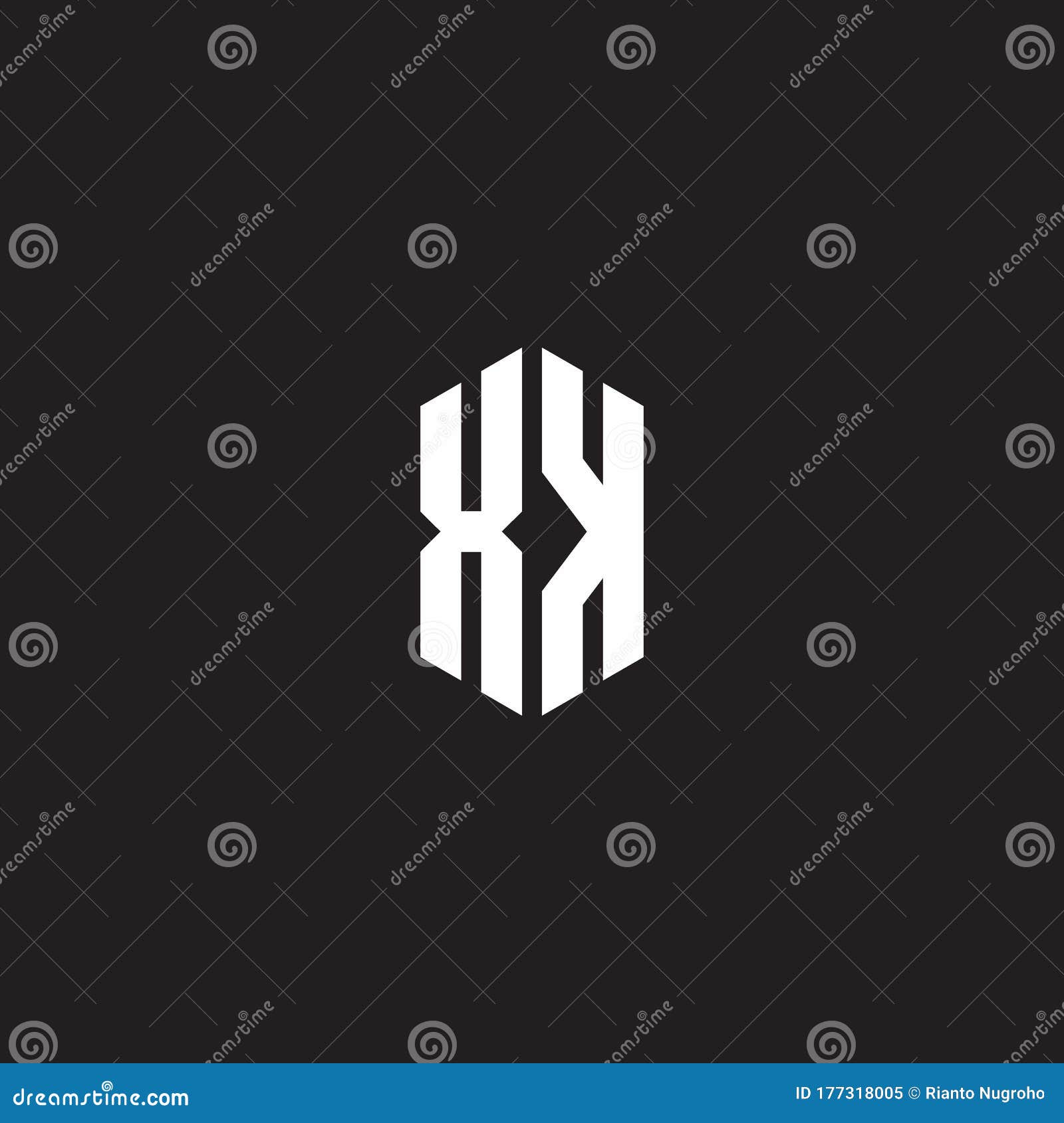 XK Logo Monogram with Hexagon Shape Style Design Template Stock Vector ...