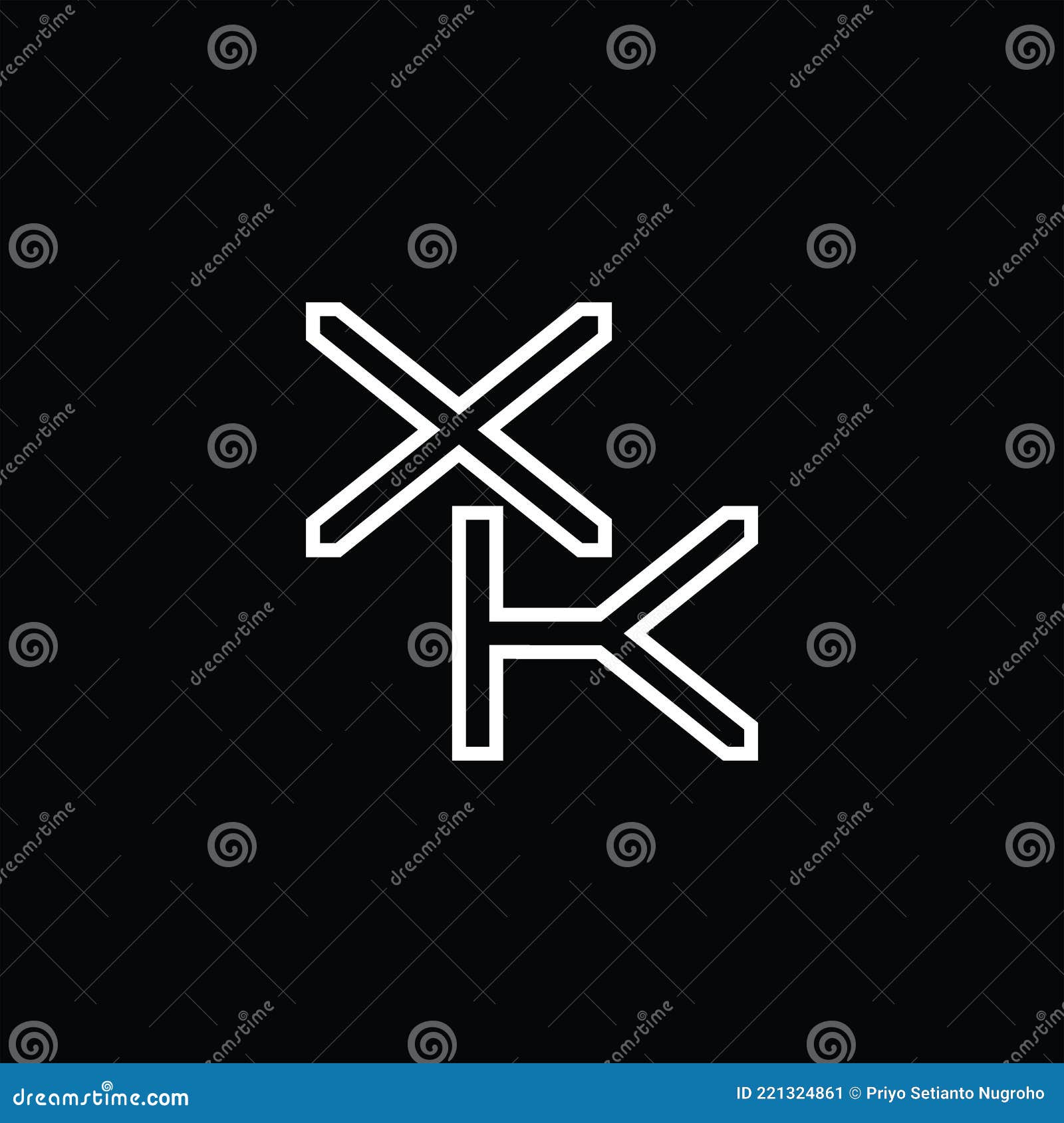 XK Logo Monogram with Line Style Design Template Stock Illustration ...