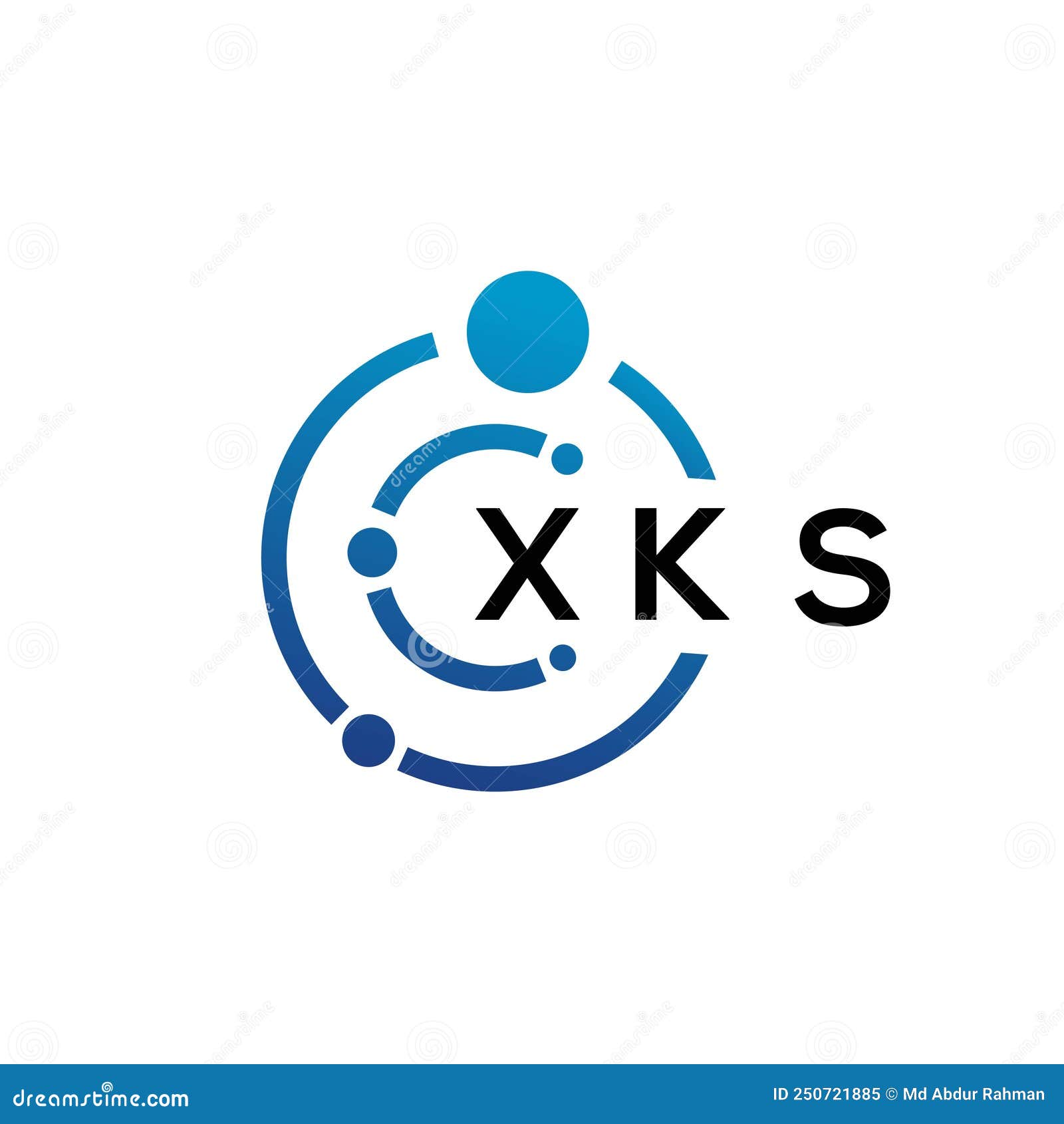XKS Letter Technology Logo Design on White Background. XKS Creative ...
