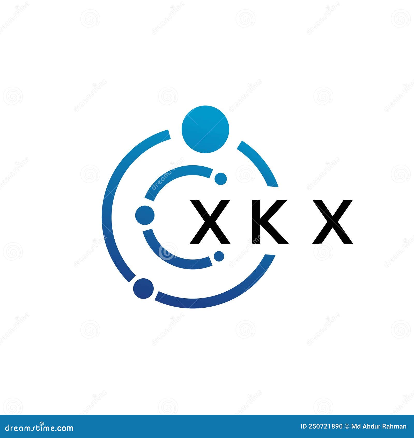 XKX Letter Technology Logo Design on White Background. XKX Creative ...
