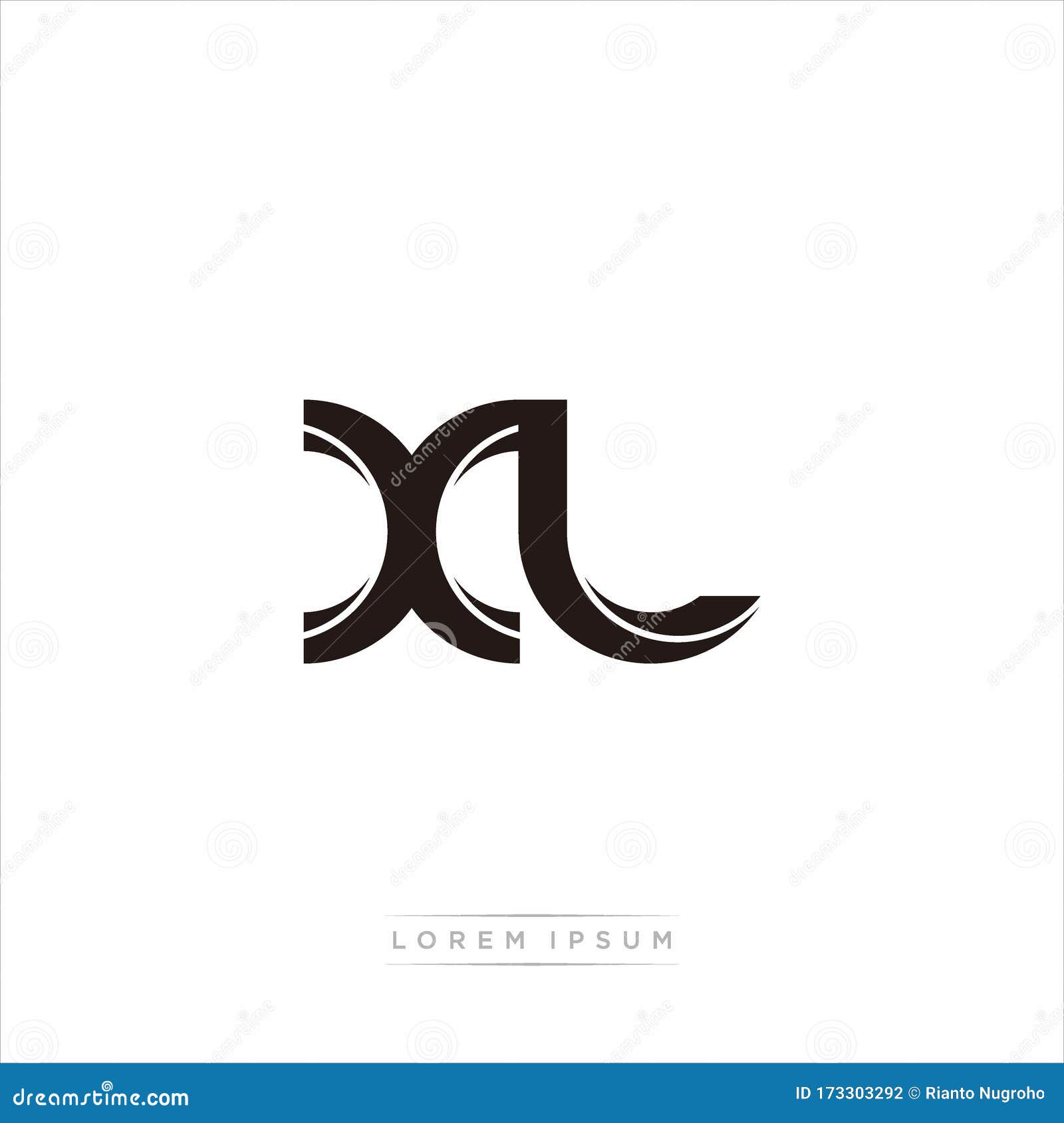 Xl Initial Letter Split Lowercase Modern Monogram Linked Outline Rounded Logo Stock Vector ...