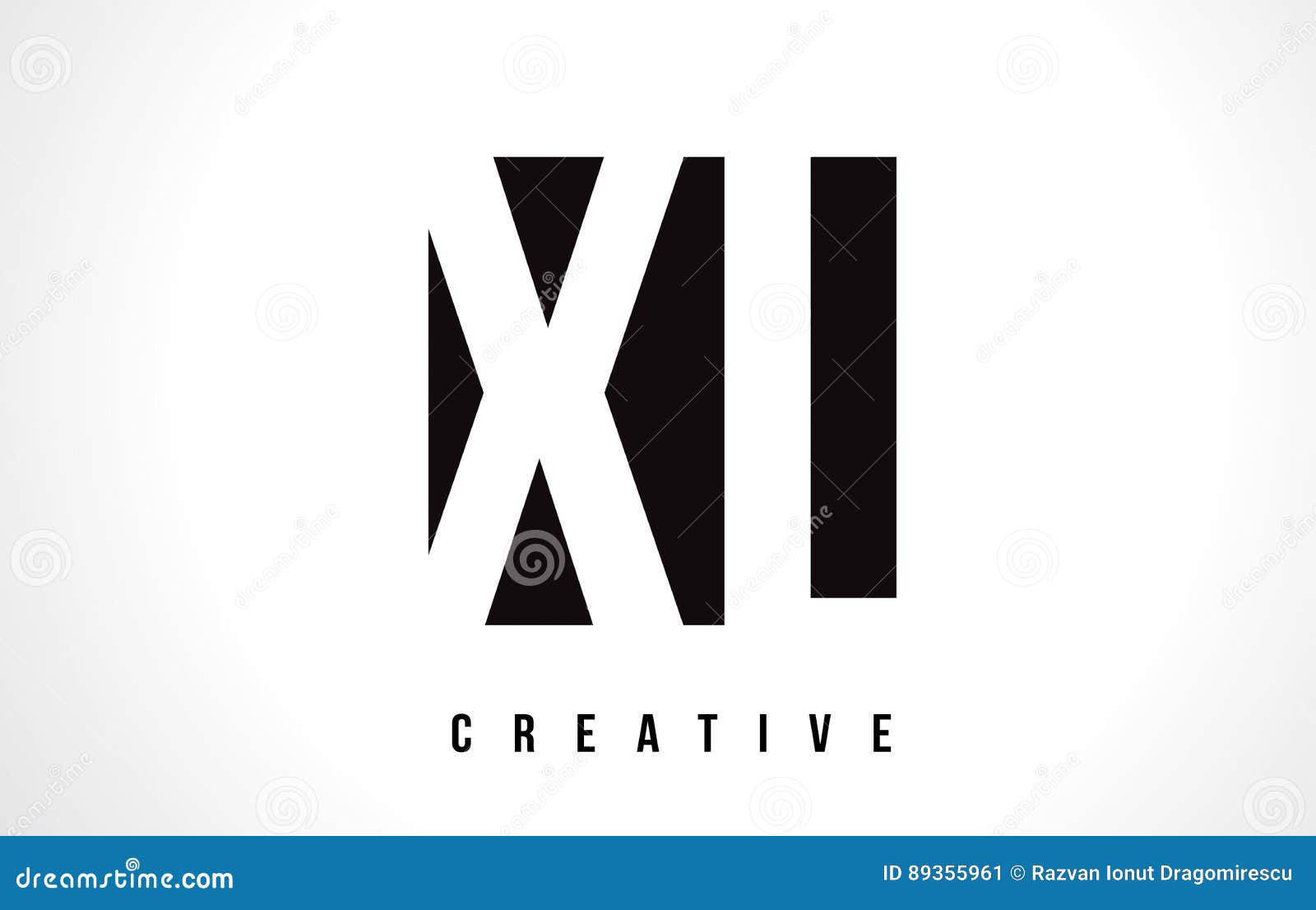 XL X L White Letter Logo Design with Black Square. Stock Vector ...