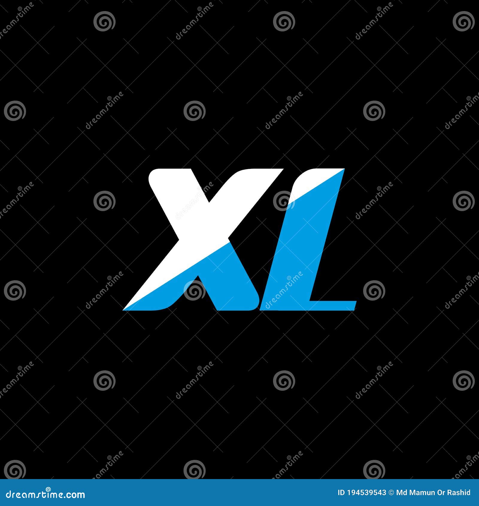 XL Letter Logo Design on Black Background. XL Creative Initials Letter ...