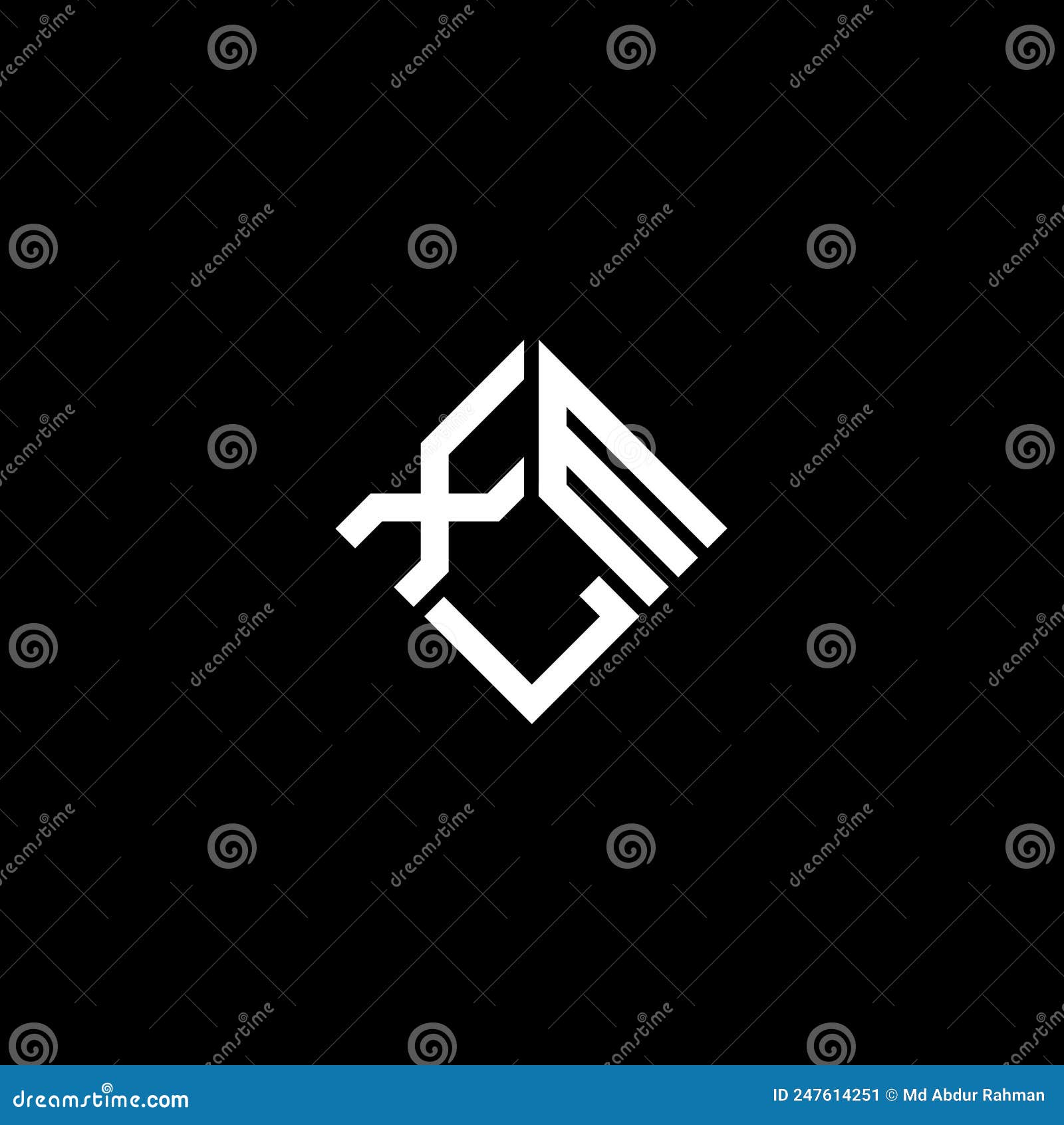 XLM Letter Logo Design on Black Background. XLM Creative Initials ...