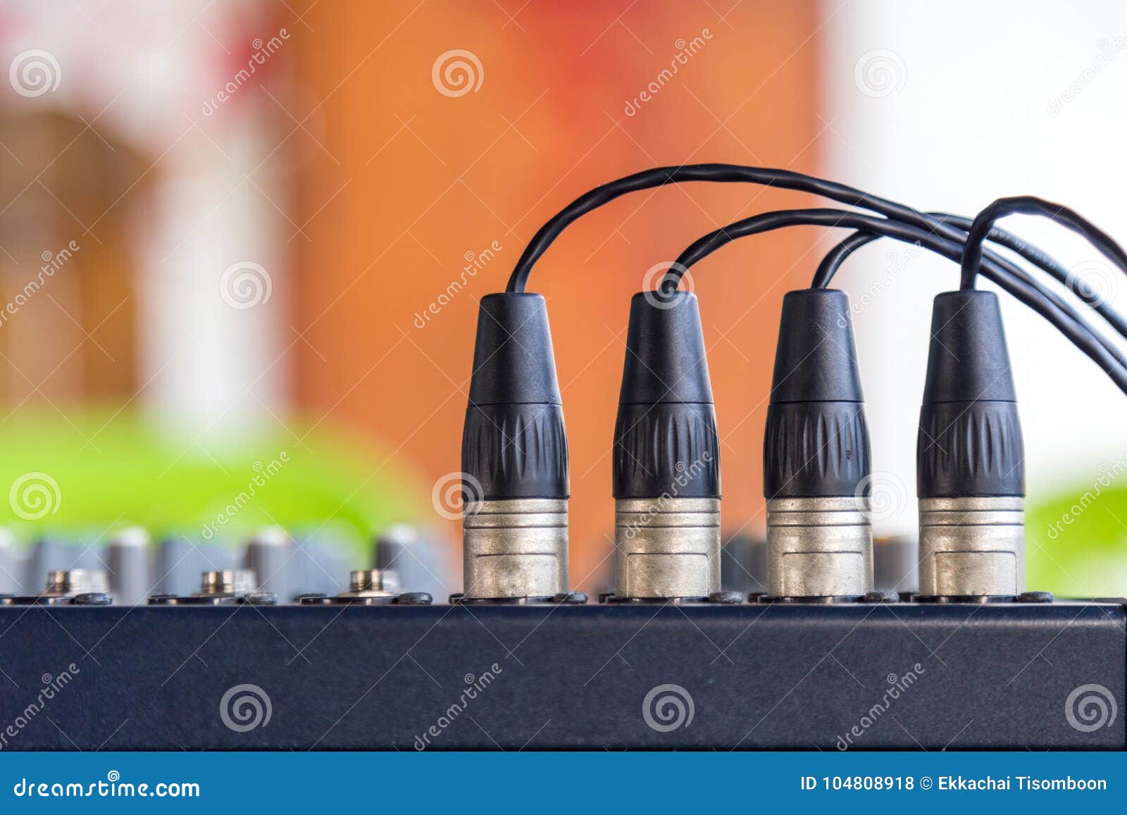 The XLR Connectors on the Audio Mixers. Stock Photo - Image of panel ...