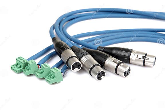 Xlr and euro plug cables stock photo. Image of white - 24684250