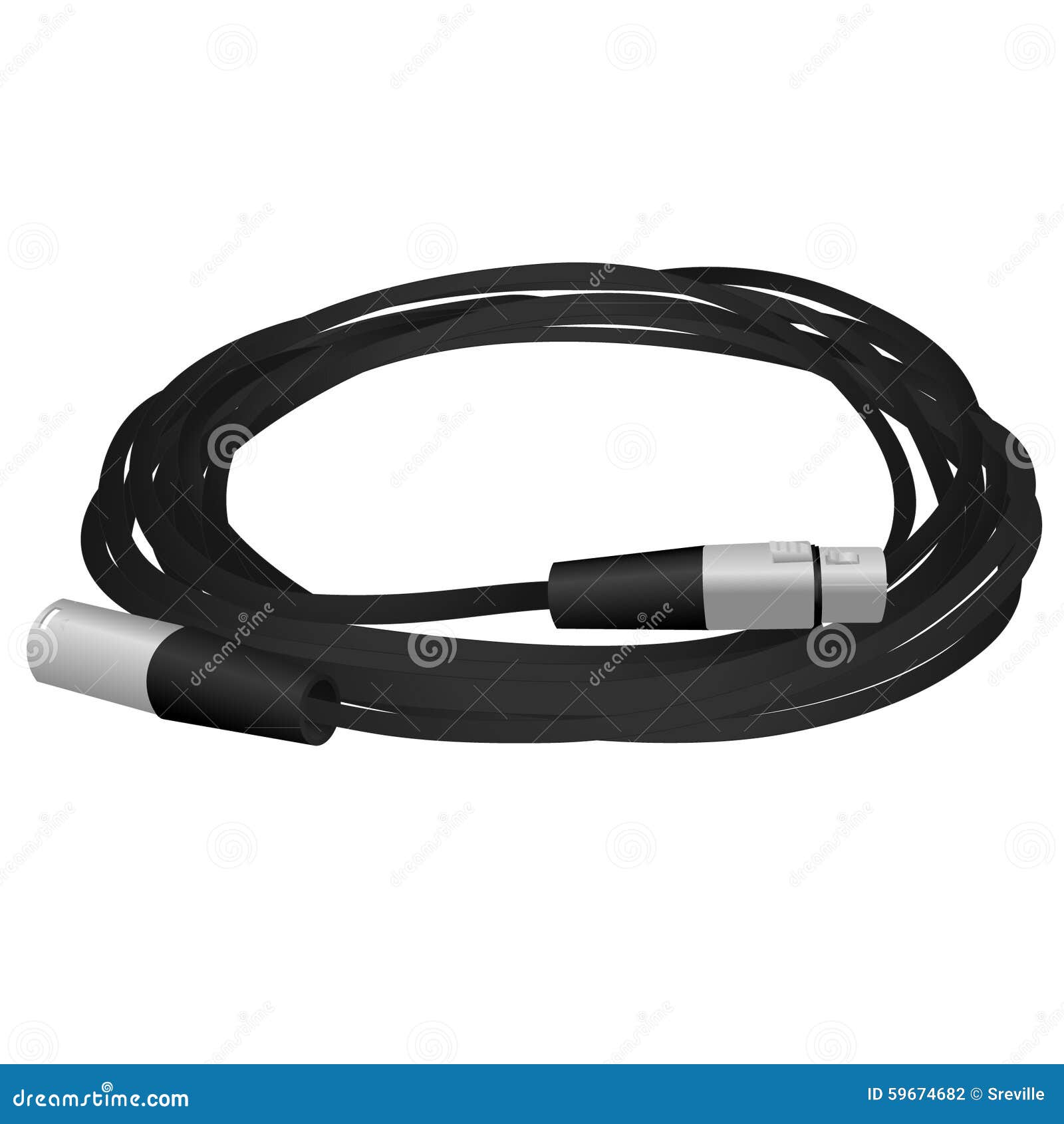 XLR/Microphone Cable stock vector. Illustration of realistic - 59674682