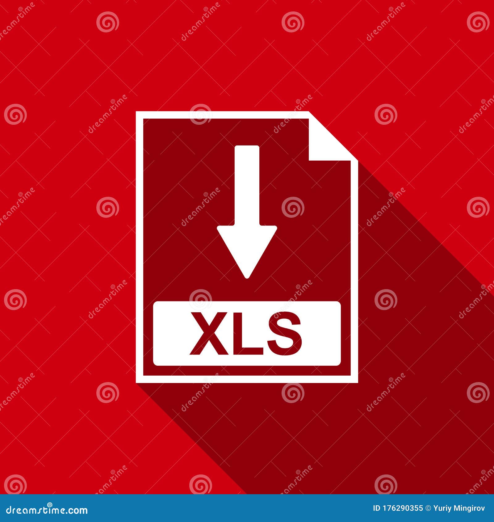 XLS File Document Icon. Download XLS Button Icon Isolated with Long ... XLS File Document Icon. Download XLS Button Icon Isolated with Long ...