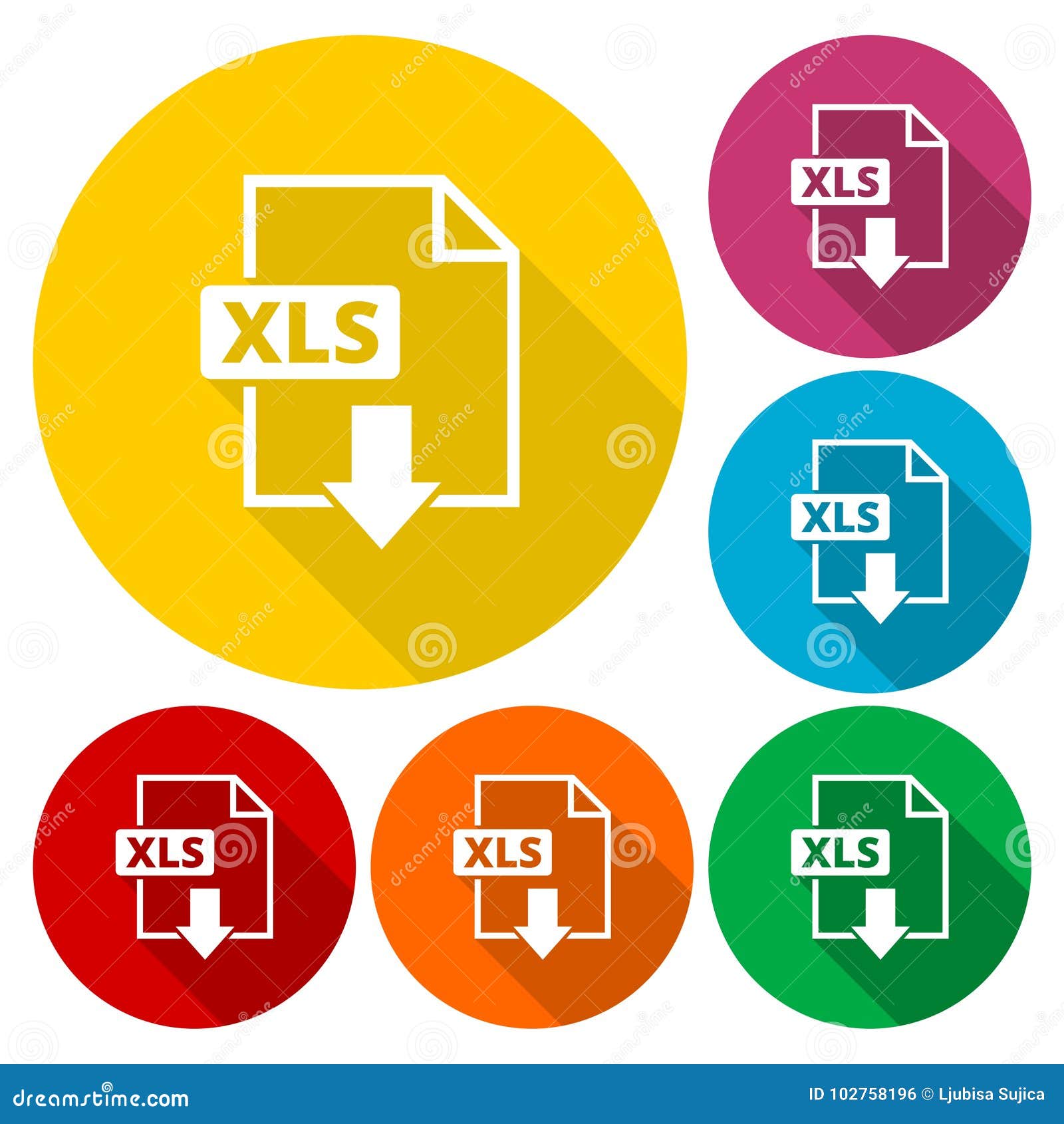 The XLS Icon, File Format Symbol Set with Long Shadow Stock Vector ... The XLS Icon, File Format Symbol Set with Long Shadow Stock Vector ...
