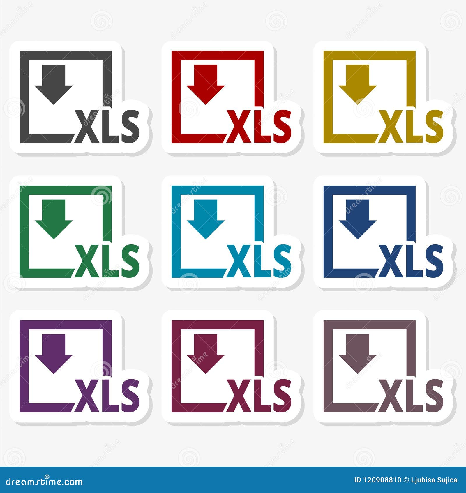 The XLS Icon, File Format Symbol Set Stock Vector - Illustration of ...