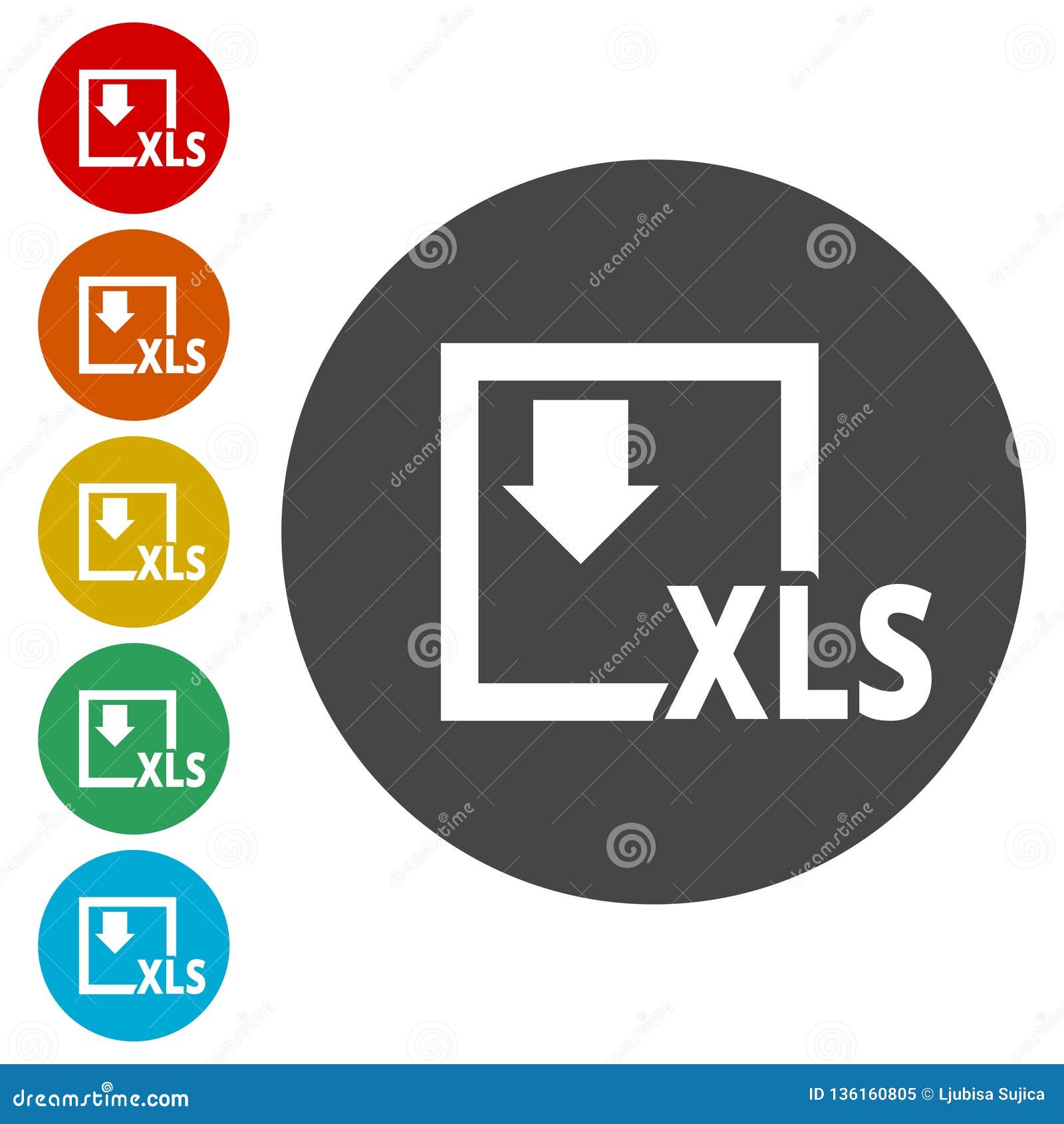 The XLS Icon, File Format Symbol Set Stock Vector - Illustration of ...