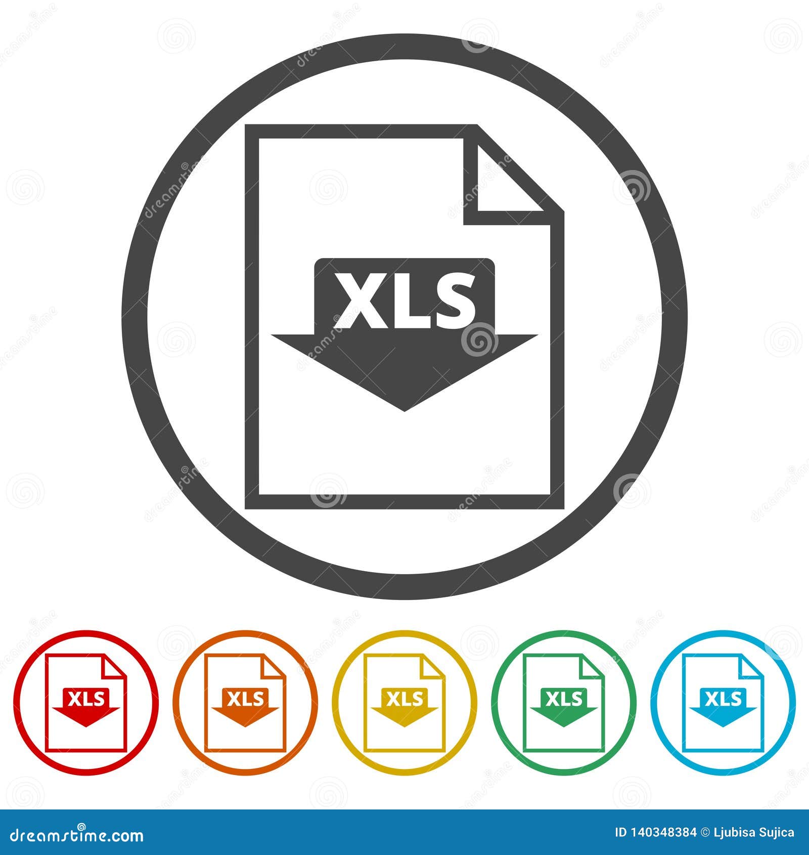 The XLS Icon, File Format Symbol Set Stock Vector - Illustration of ...