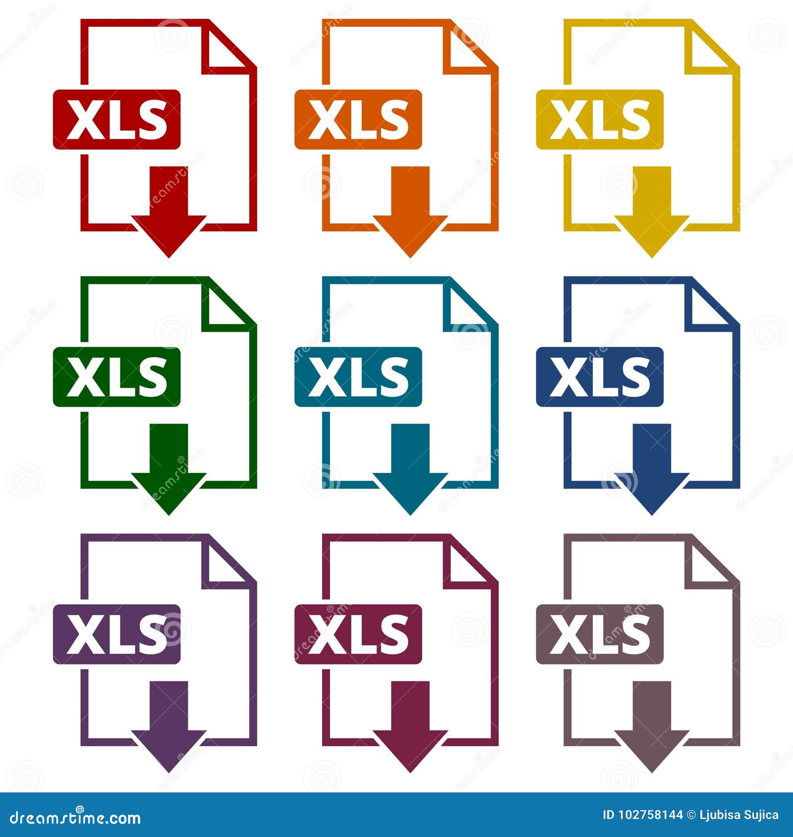 The XLS Icon, File Format Symbol Set Stock Vector - Illustration of ... The XLS Icon, File Format Symbol Set Stock Vector - Illustration of ...