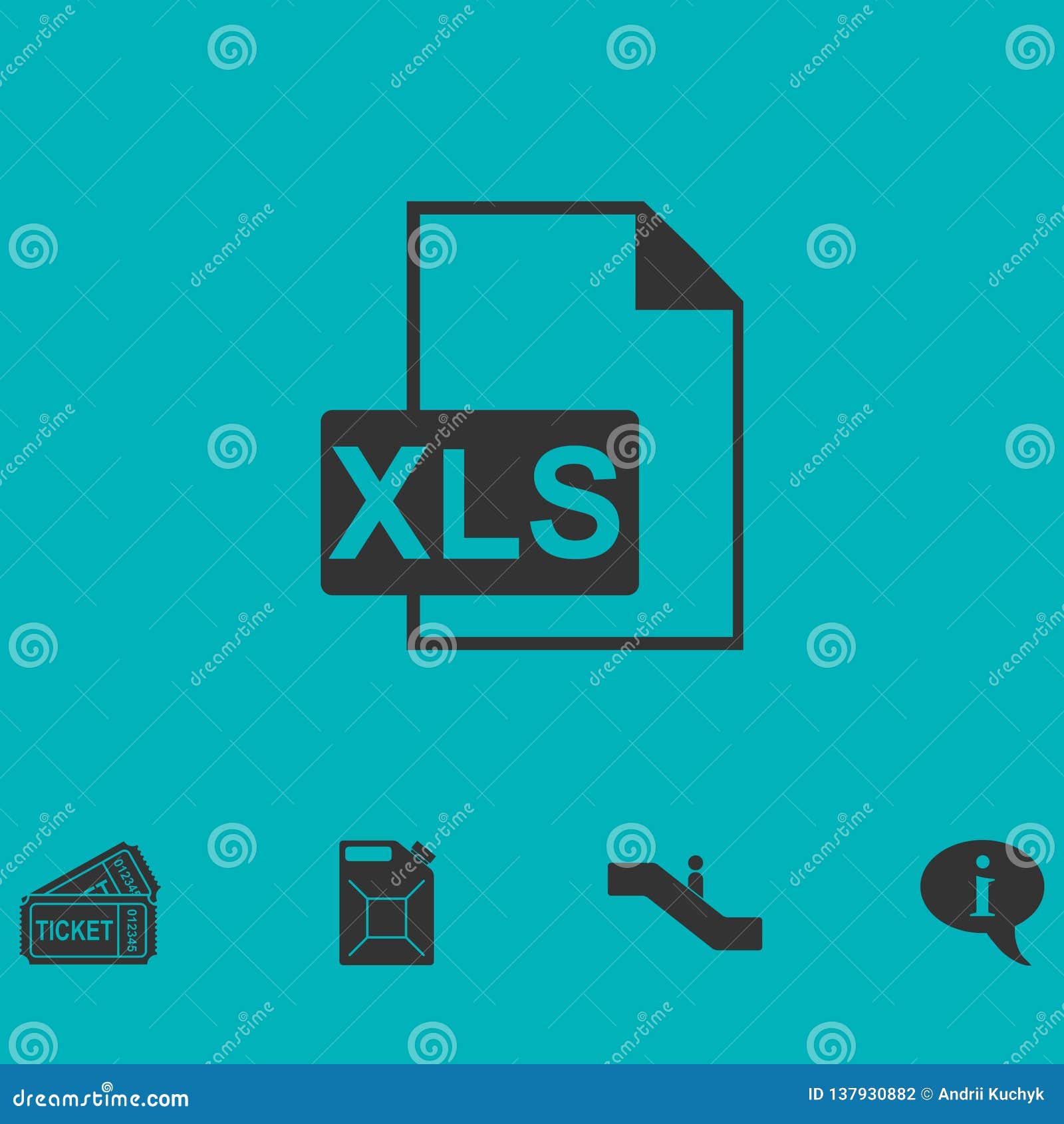 XLS icon flat stock vector. Illustration of geometric - 137930882