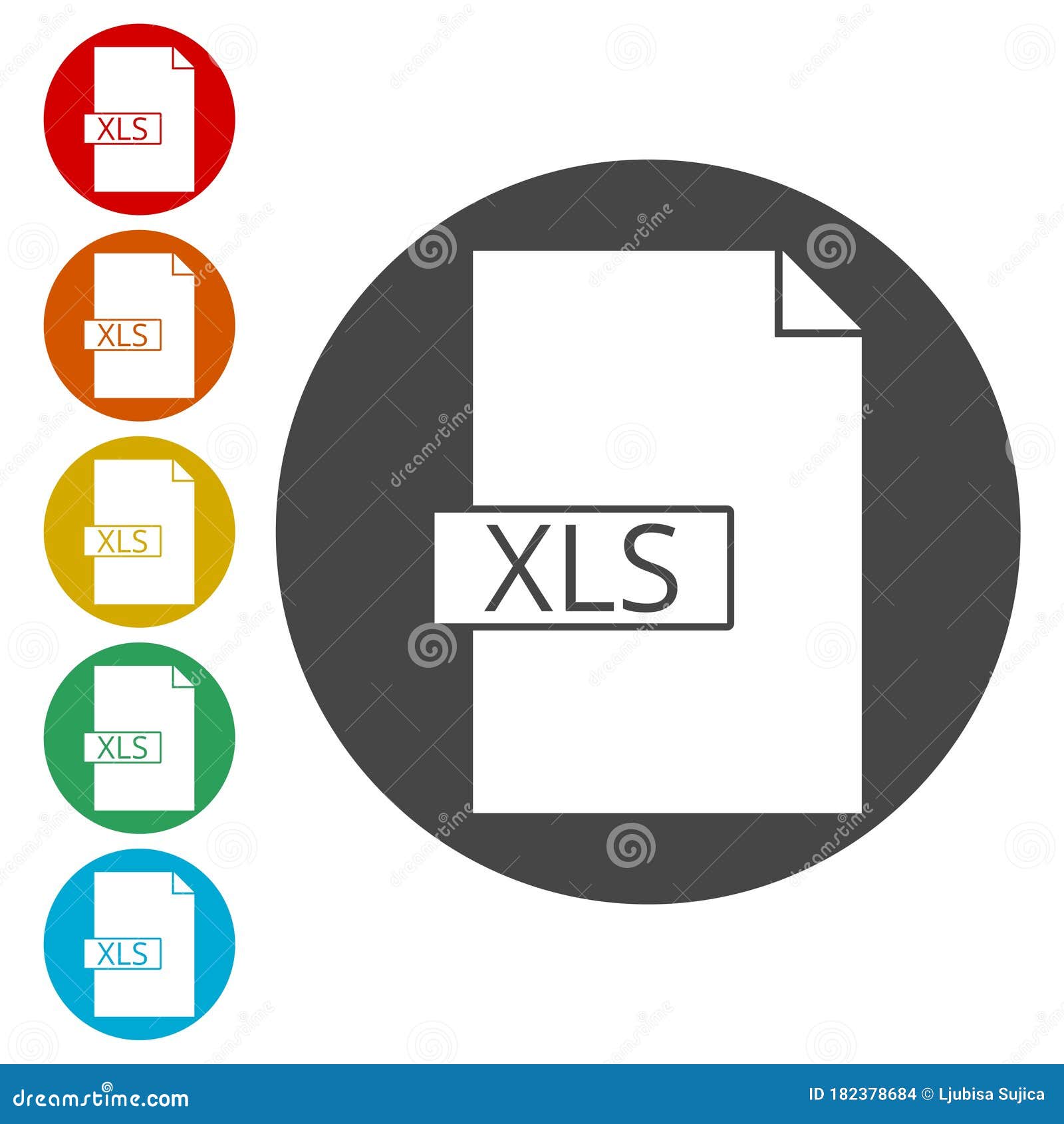 The XLS icon stock vector. Illustration of quality, attachment - 182378684