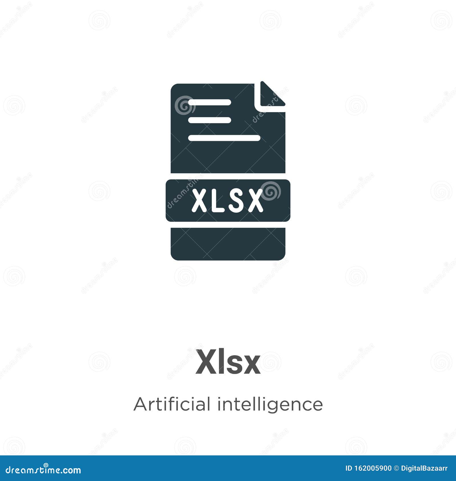 Xlsx Vector Icon on White Background. Flat Vector Xlsx Icon Symbol Sign ...