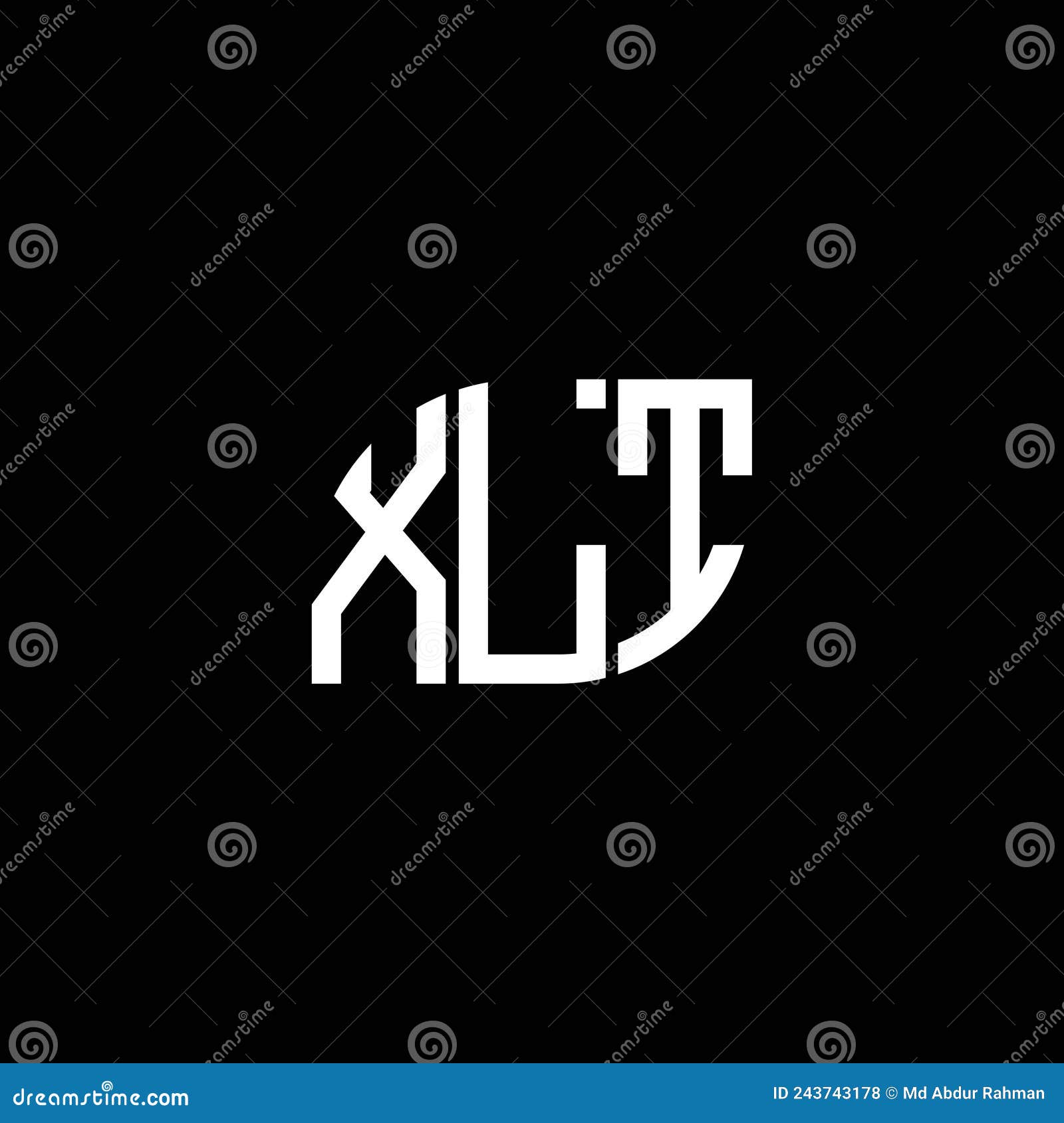 XLT Letter Logo Design on Black Background. XLT Creative Initials ...