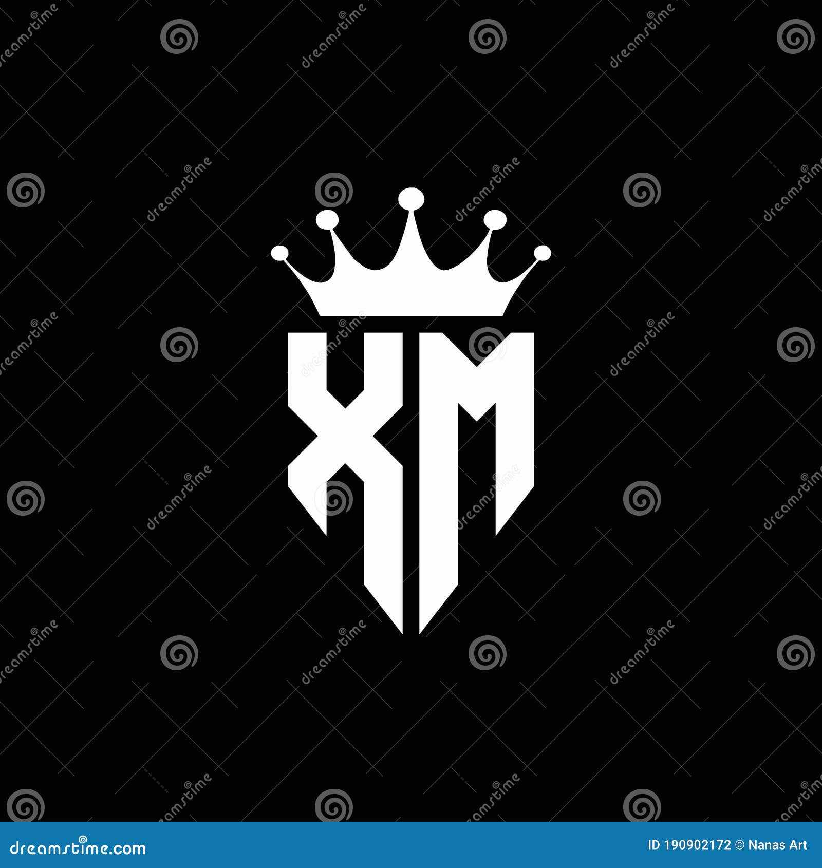 XM Logo Monogram Emblem Style with Crown Shape Design Template Stock ...