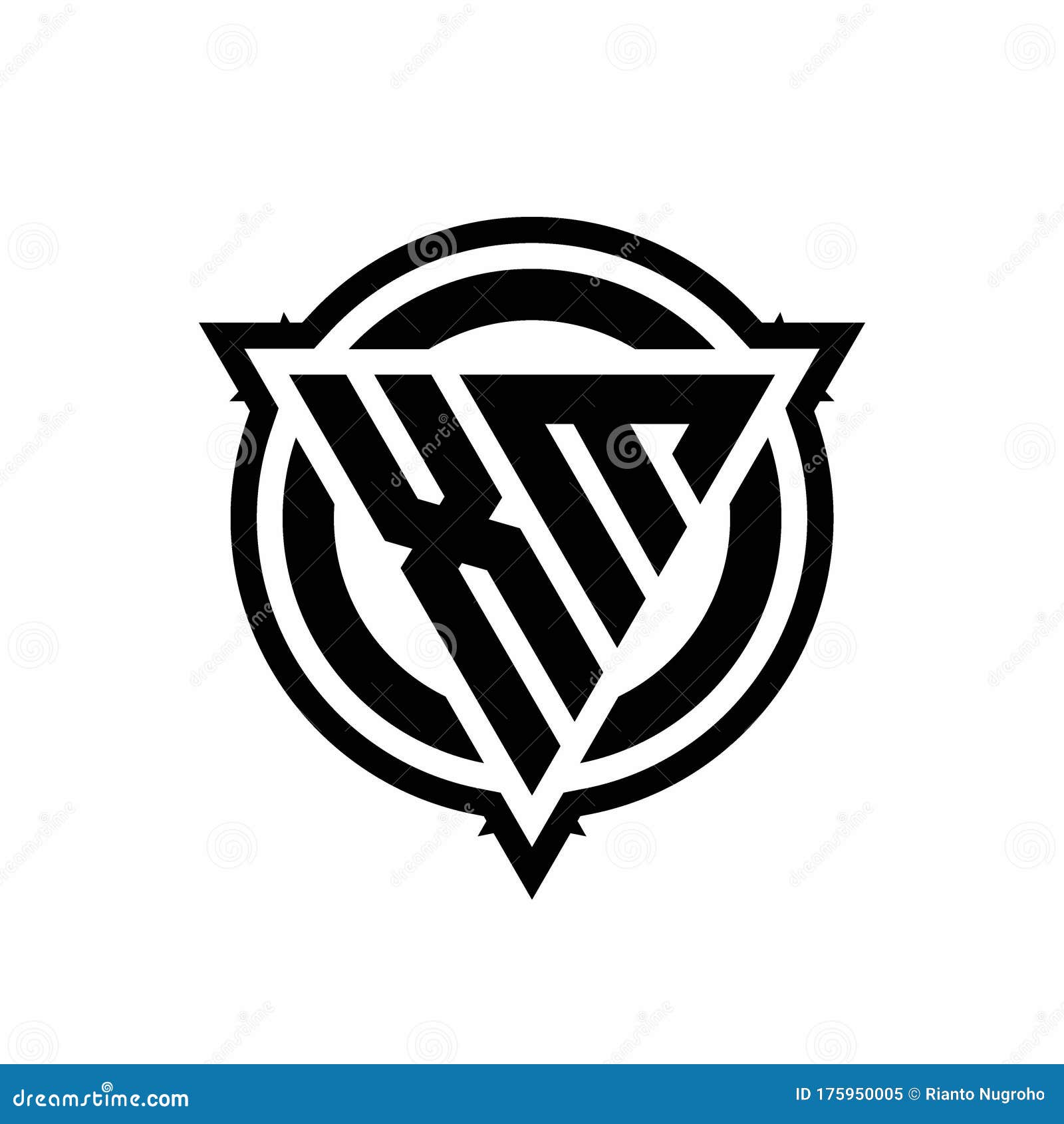 XM Logo with Triangle Shape and Circle with Outline Rounded Design ...