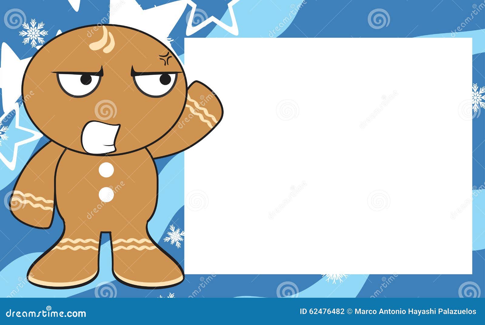 Xmas Angry Gingerbread Kid Cartoon Expression Frame Background Stock ...