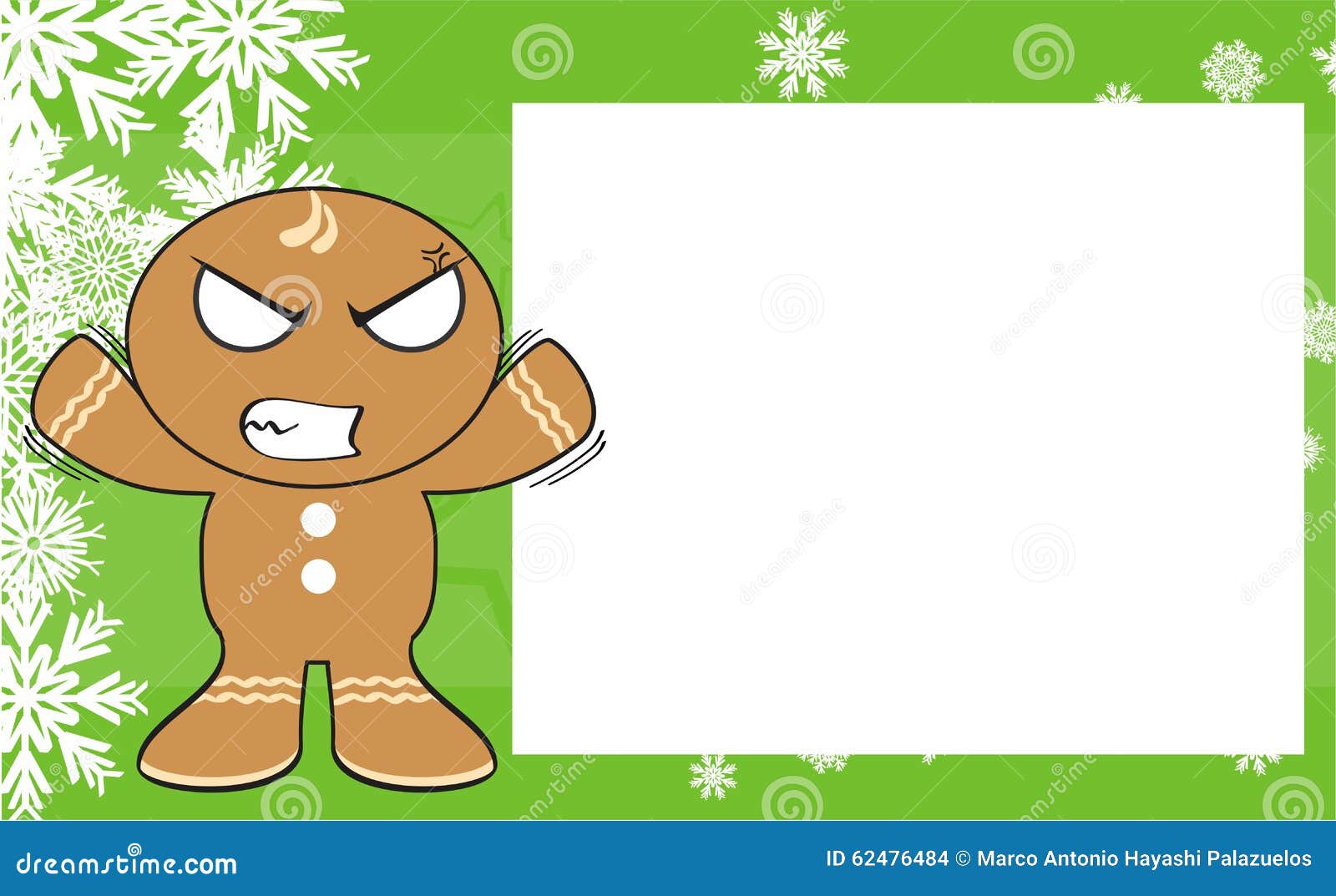 Xmas Angry Gingerbread Kid Cartoon Expression Frame Background2 Stock ...
