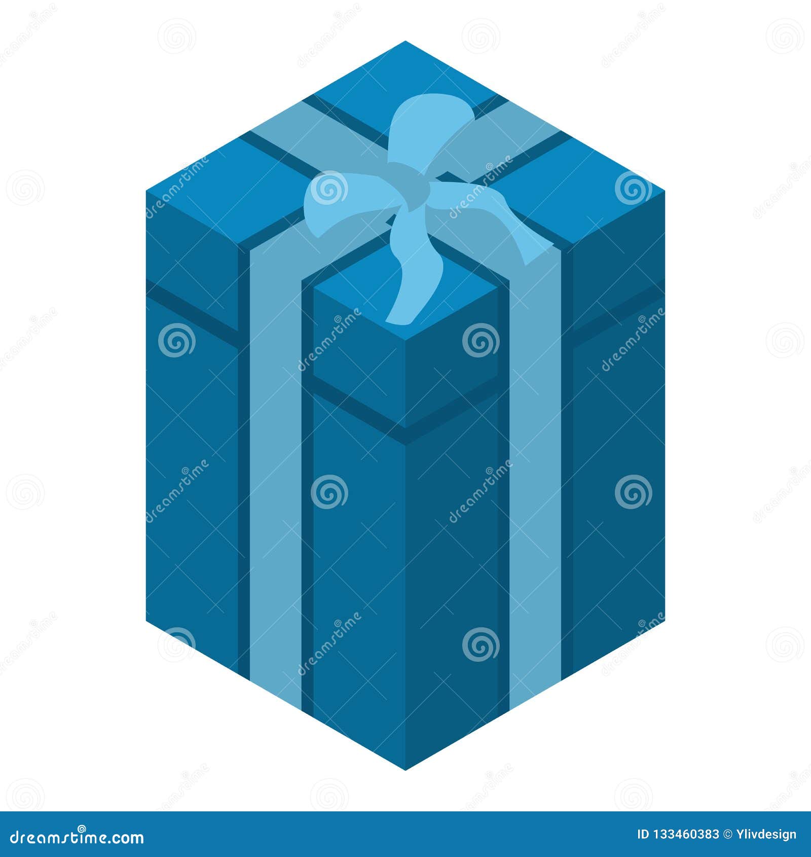 Xmas Blue Gift Box Icon, Isometric Style Stock Vector - Illustration of ...