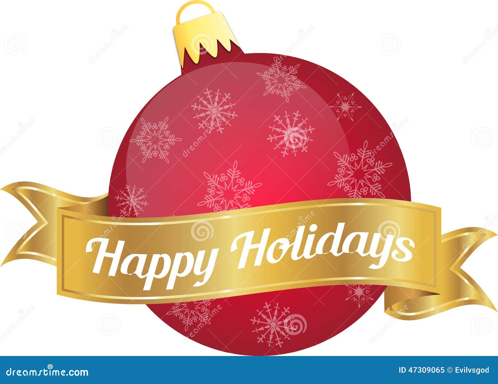 Xmas Bulb Red Happy Holidays Stock Illustration - Illustration of ...