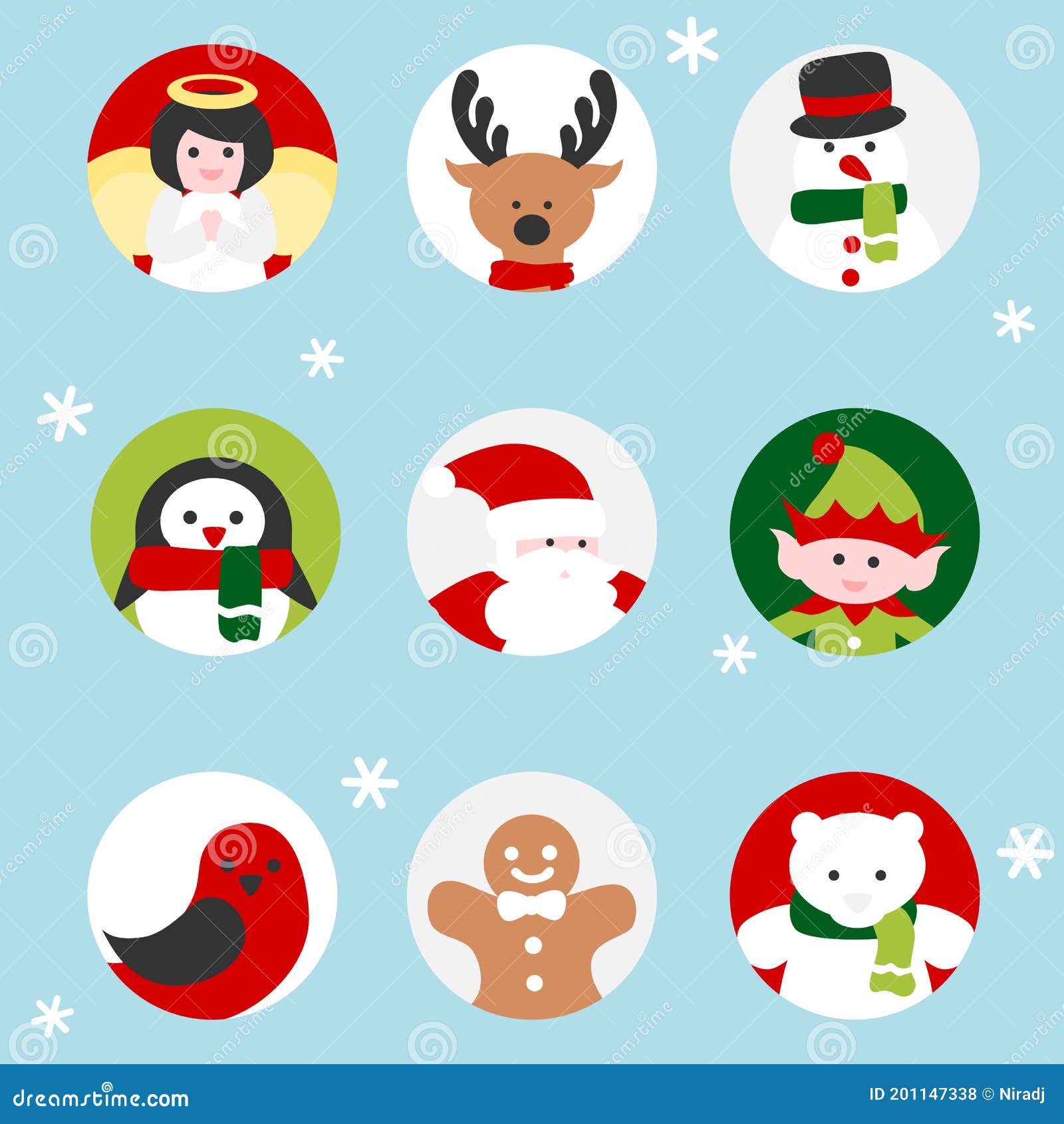 Christmas Characters Icon in Stock Vector - Illustration of colorful ...